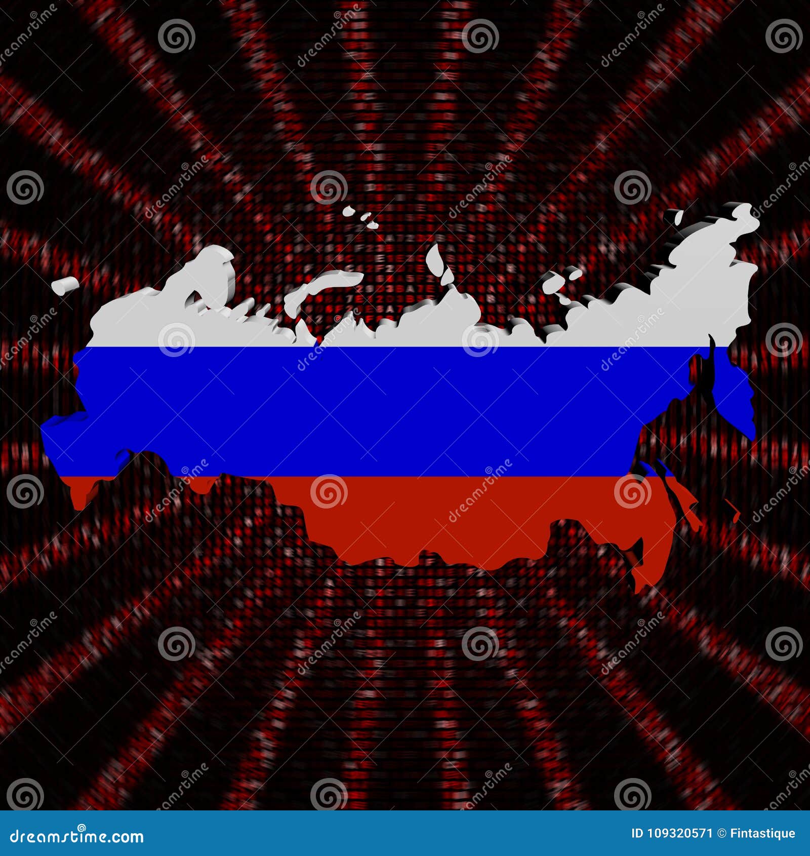 Russian Federation Map Flag on Red Hex Code Burst Illustration Stock ...