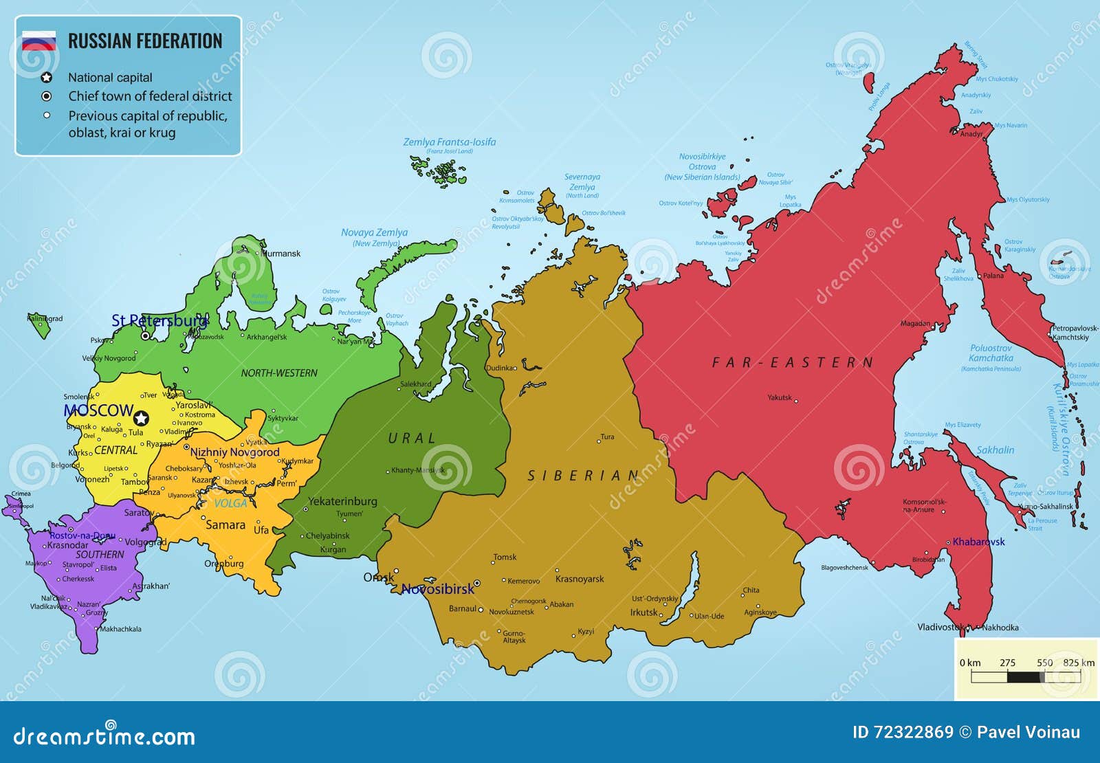 Russian Federation Map with Selectable Territories. Vector Stock Vector ...