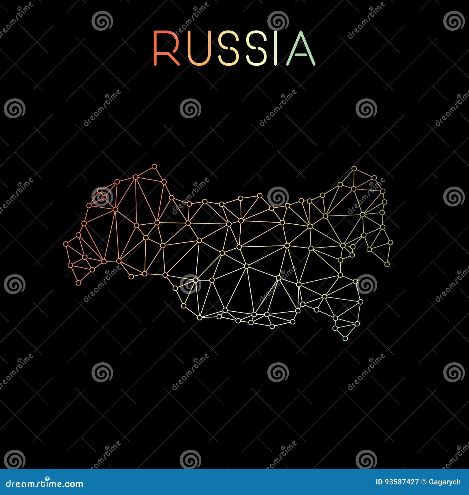 Russian Federation Network Map. Stock Vector - Illustration of boundary ...