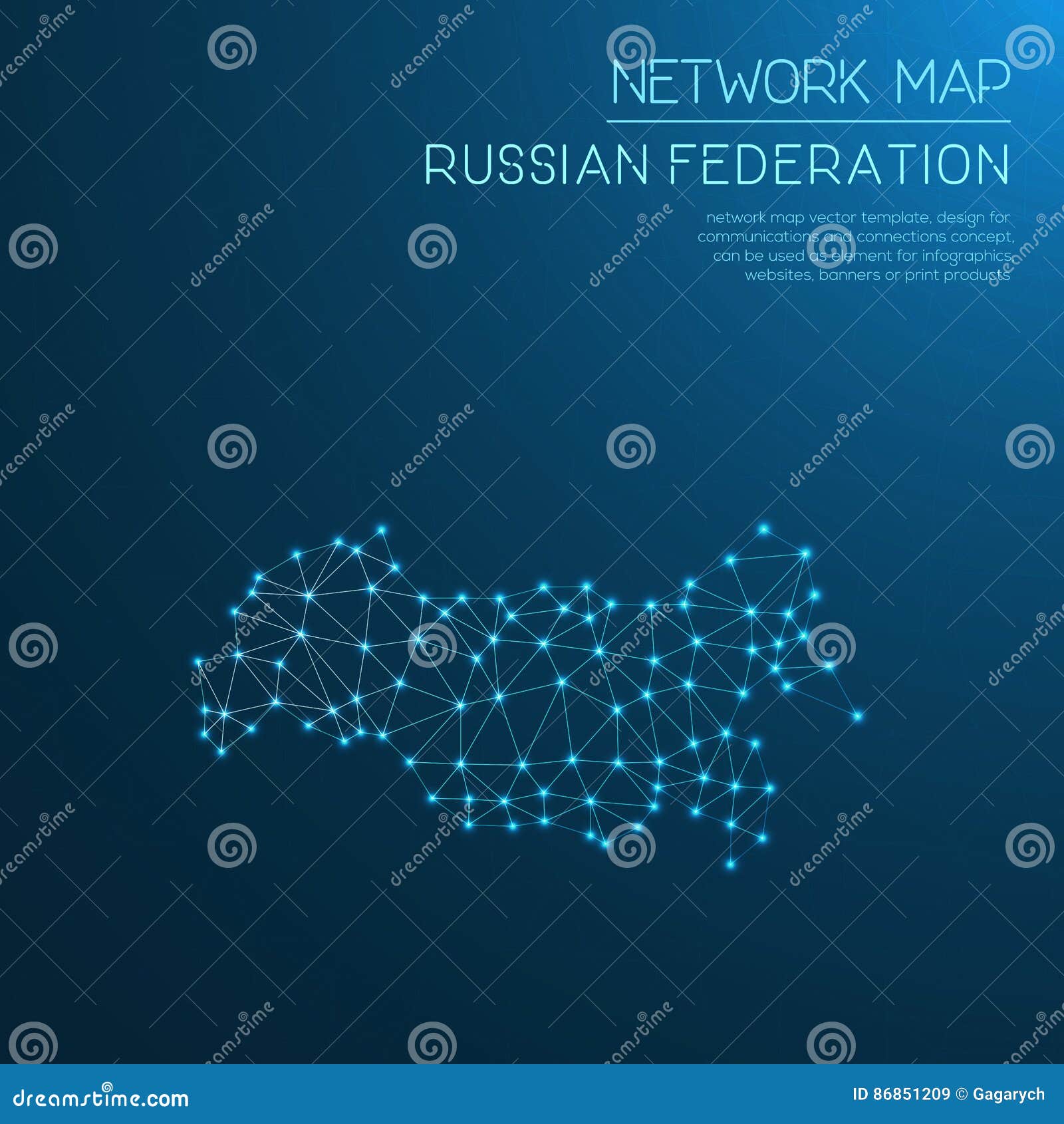 Russian Federation Network Map. Stock Vector - Illustration of atlas ...
