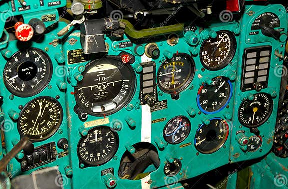 Russian Fighter Cockpit stock image. Image of fighter, electronics - 162949