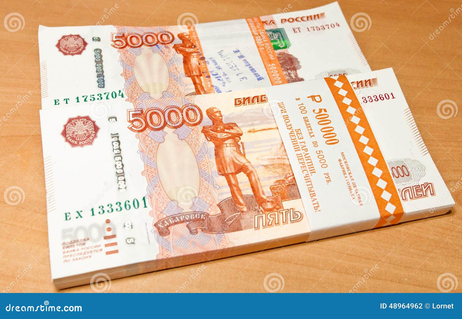 Russian Five Thousand Ruble Notes. Stock Photo - Image of rubles, close ...