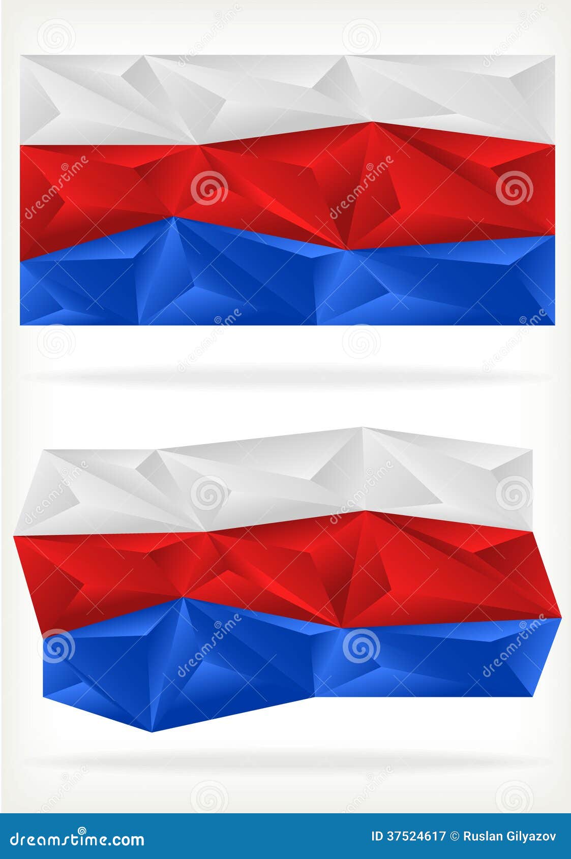 Russian Flag Background of Triangles Stock Vector - Illustration of ...