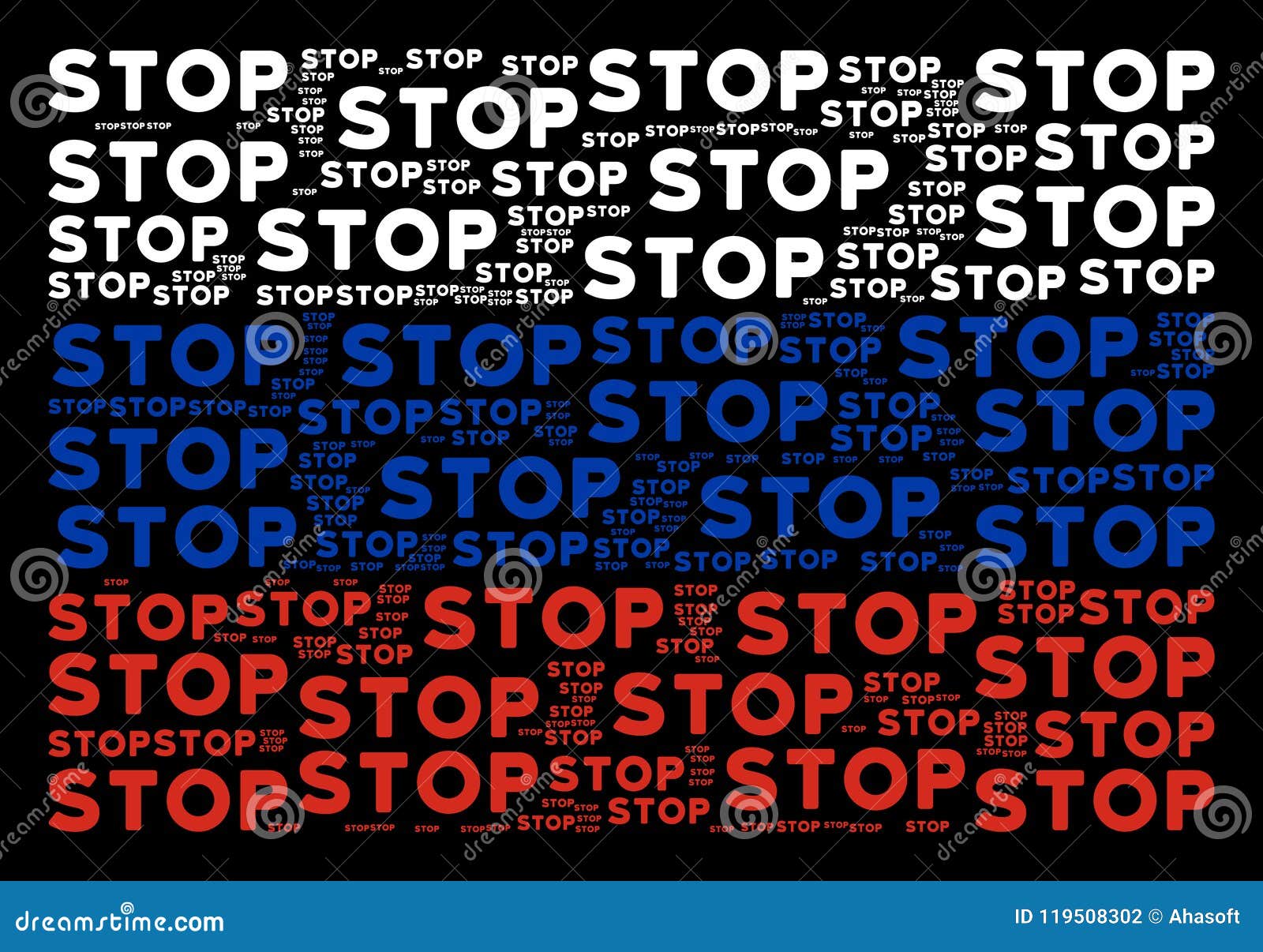 Russian Flag Collage of STOP Text Items Stock Vector - Illustration of ...