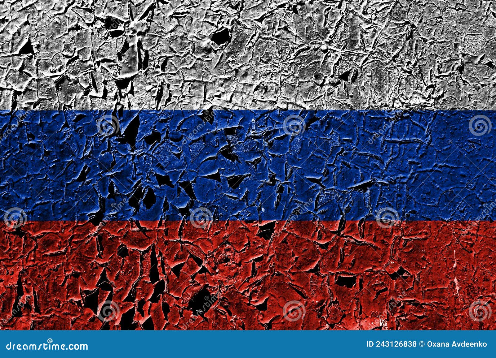 Russian Flag On Cracked Paint Background. Royalty-Free Stock Image ...