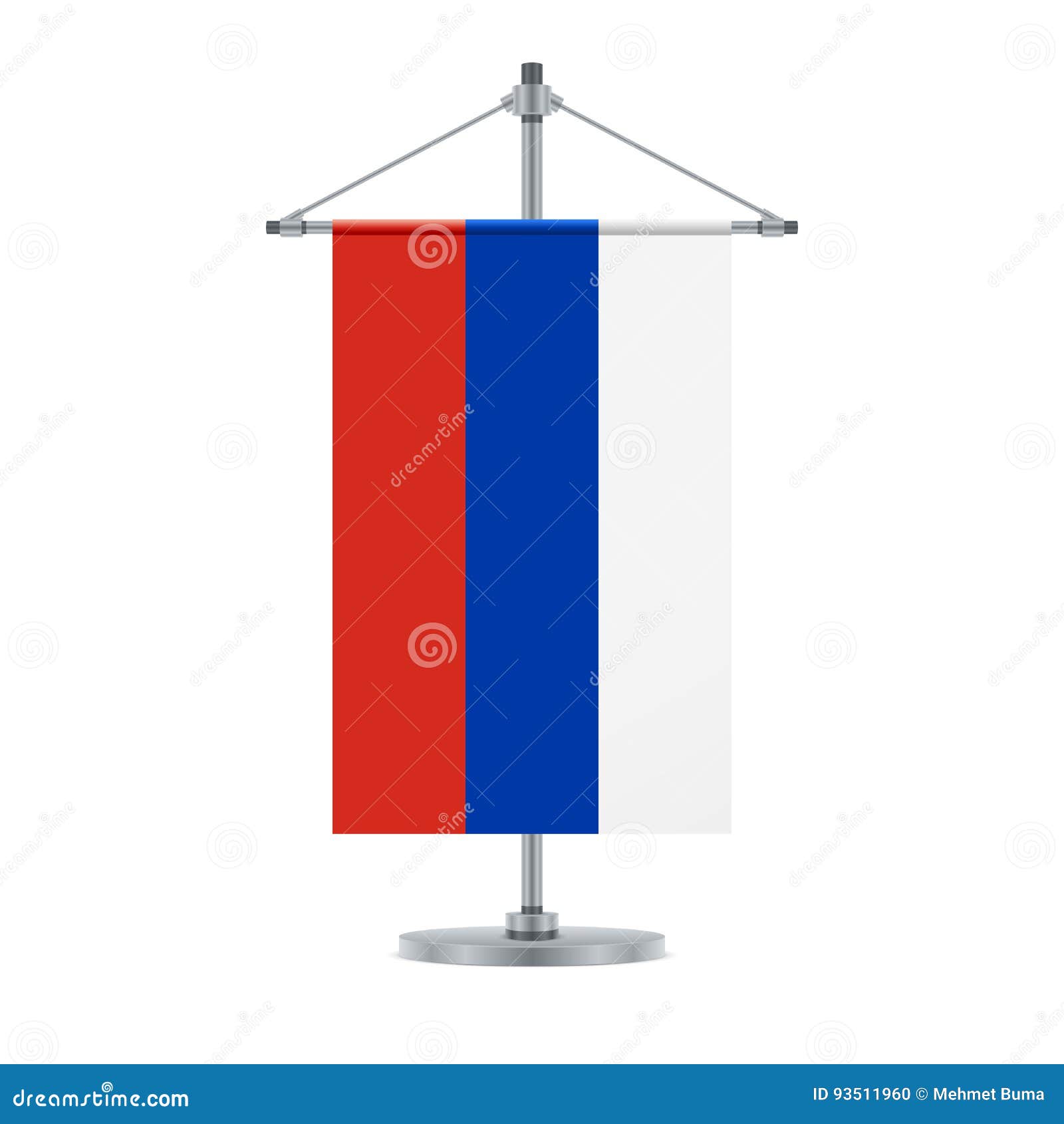 Russian Flag on the Cross Metallic Pole, Illustration Stock Vector ...