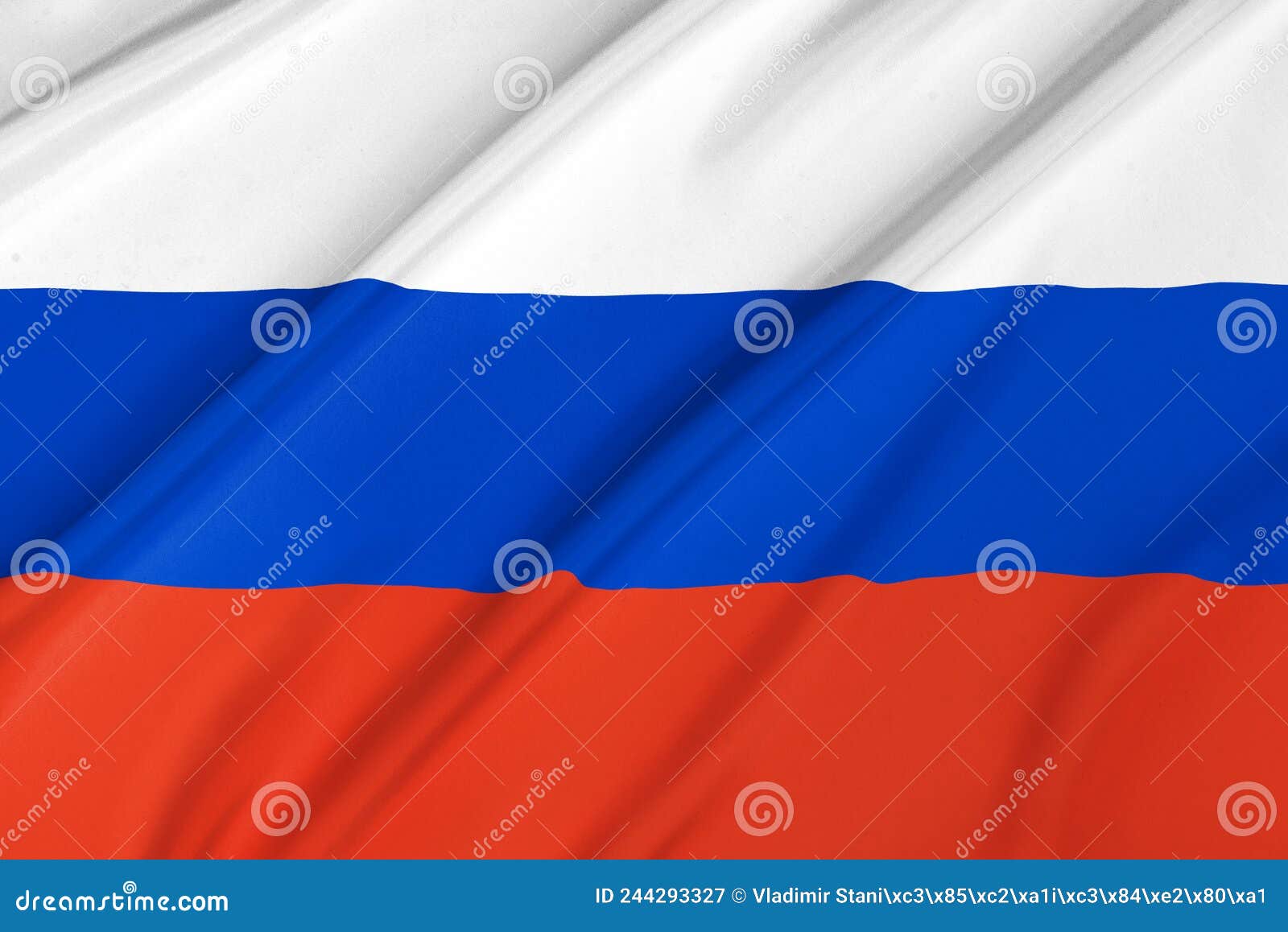 Russian Flag Fluttering in the Wind Stock Illustration - Illustration ...
