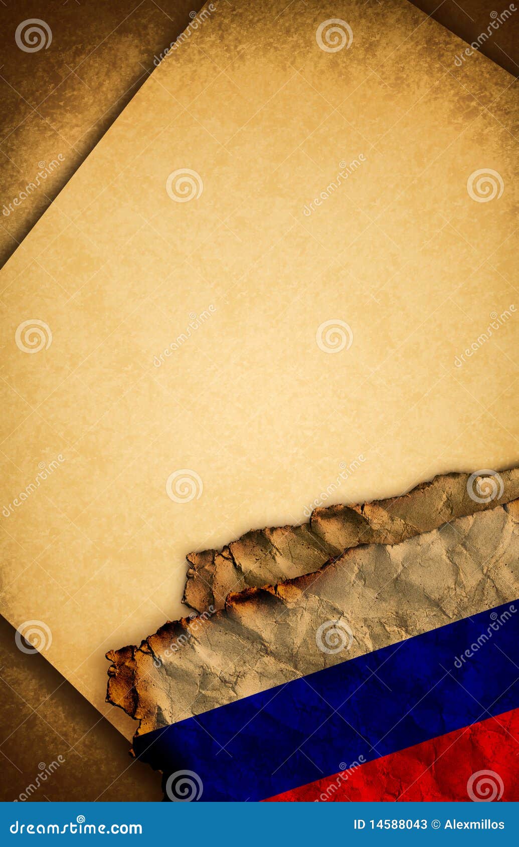 Russian flag and old paper stock illustration. Illustration of balkan ...