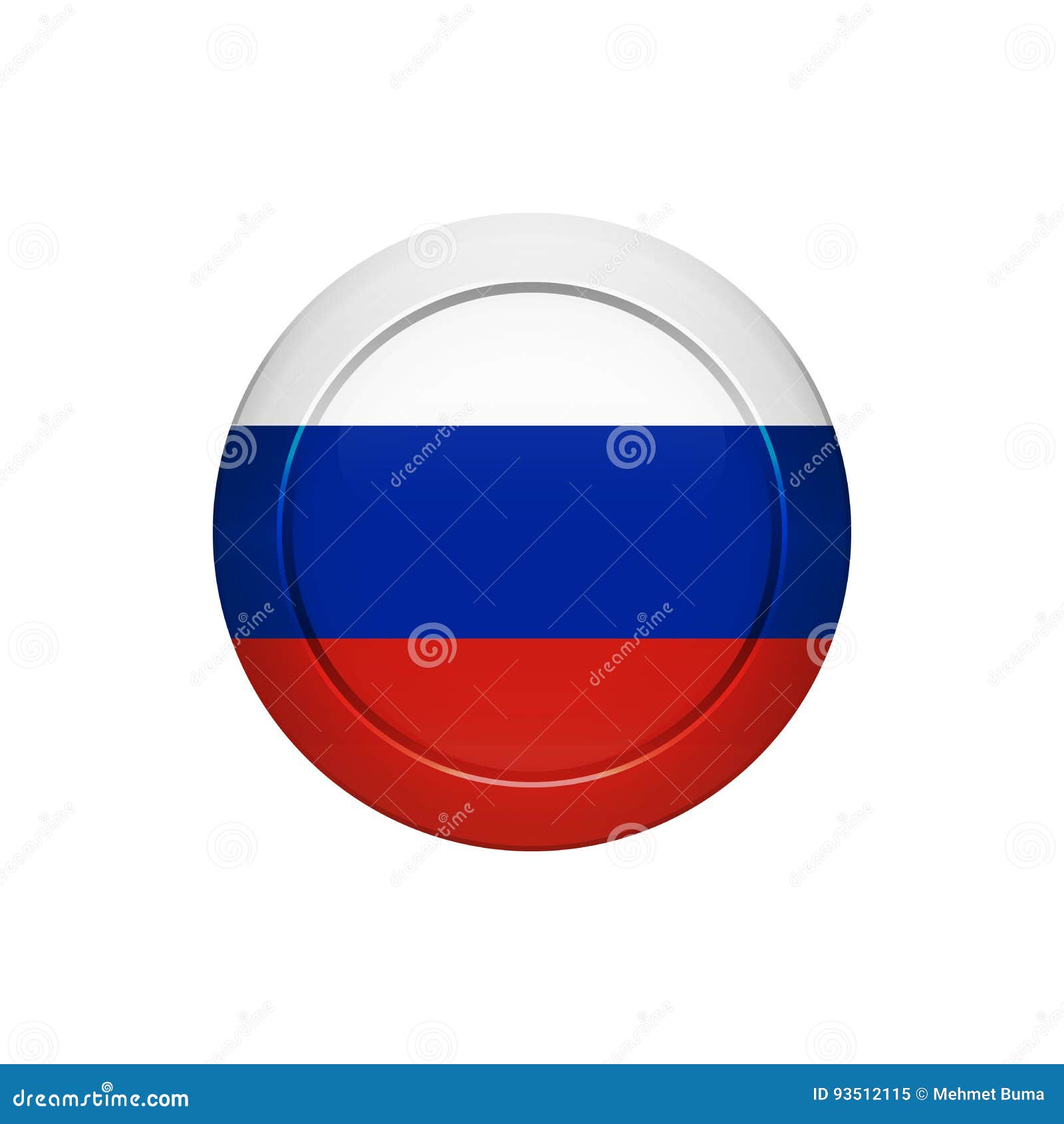 Russian Flag on the Round Button, Illustration Stock Vector ...