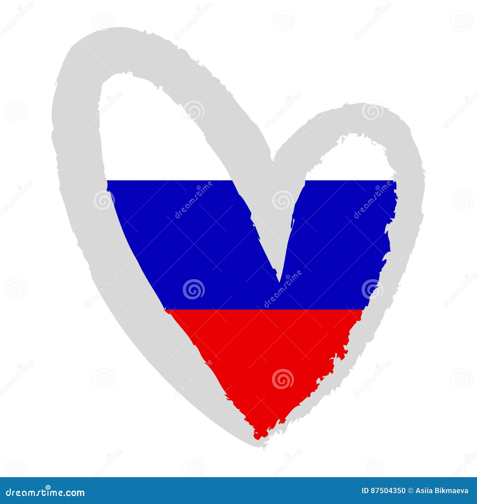 Russian Flag in the the Shape of Heart. Stock Vector - Illustration of ...
