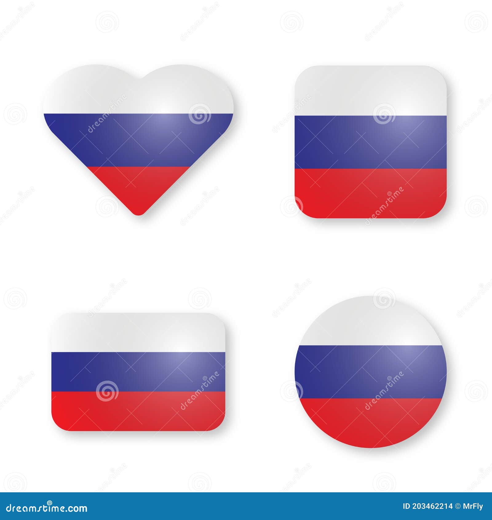 Russian Flag Sticker Set, Vector Illustration Stock Vector ...