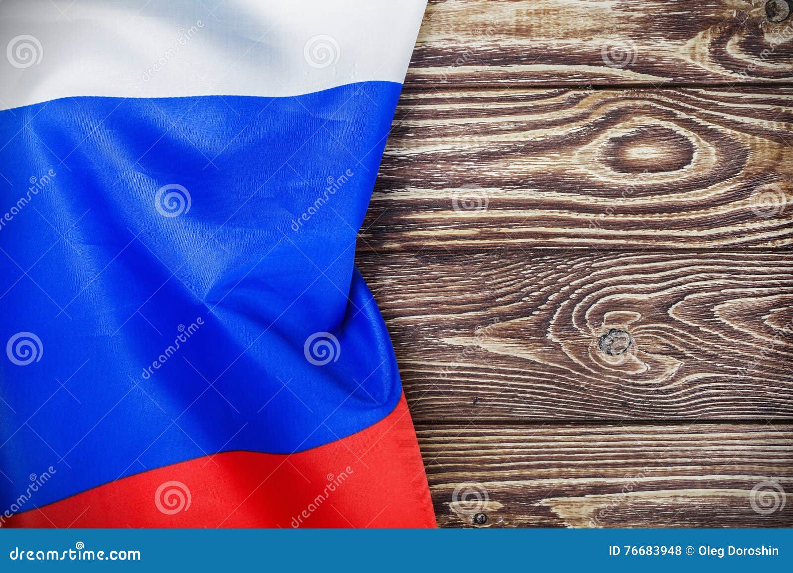 Russian Flag on a Wooden Table Stock Photo - Image of curve, patriotic ...
