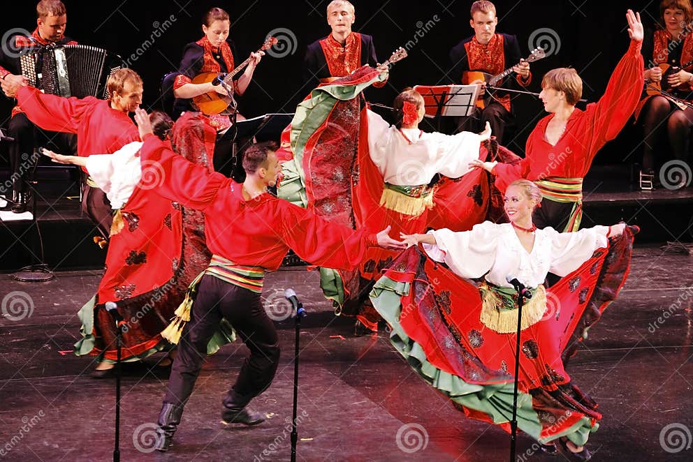 Russian folk dance group editorial stock photo. Image of performs ...