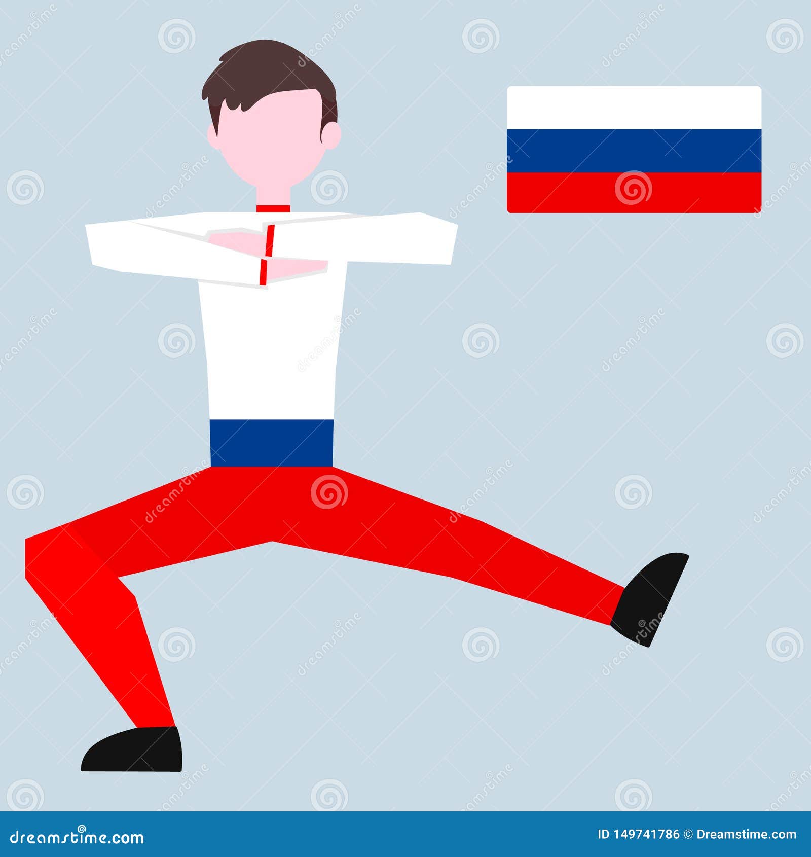 Russian Folk Dancer and Russian Flag Stock Illustration - Illustration ...