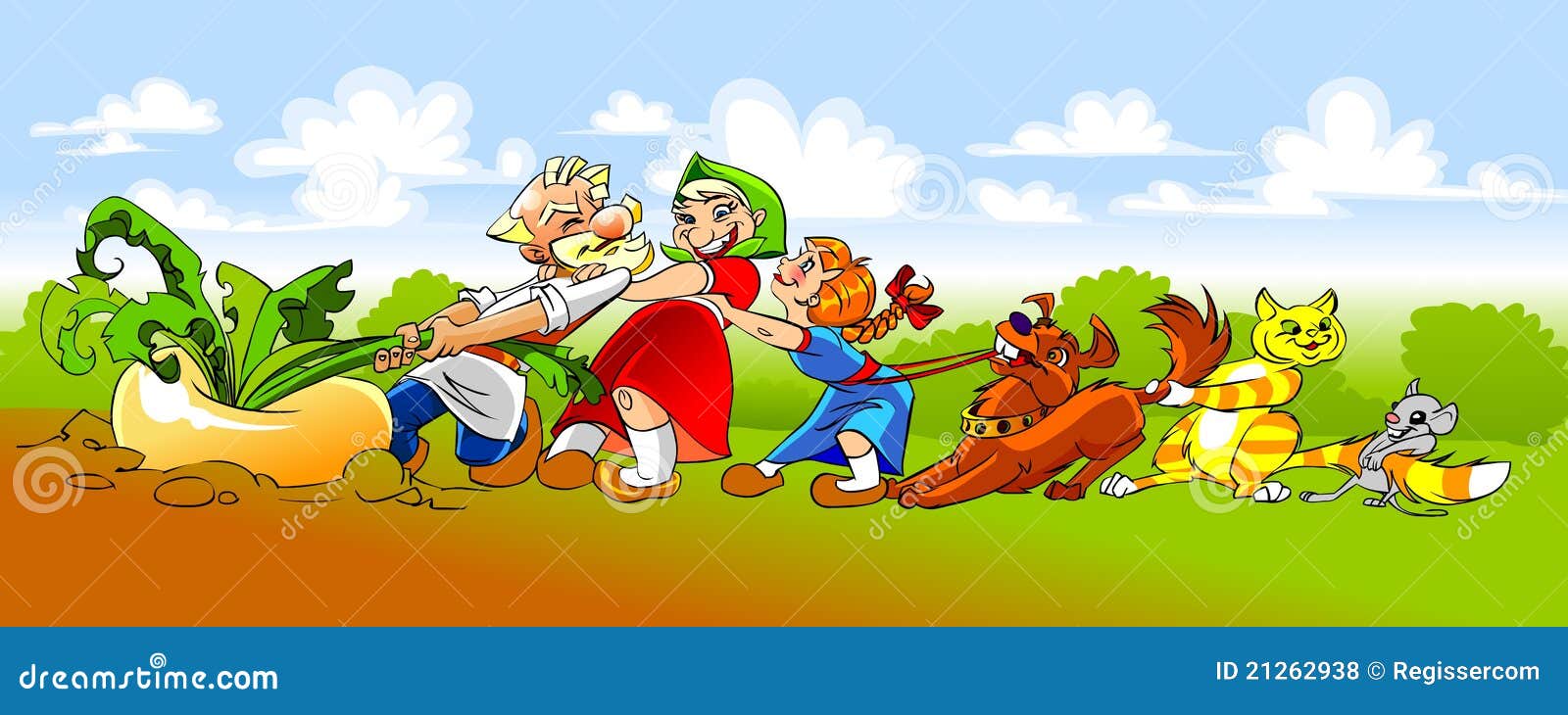 Russian Folk Fairy Tale the Turnip Stock Illustration - Illustration of ...