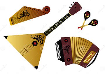 Russian Folk Music Instruments Stock Vector - Illustration of keys ...