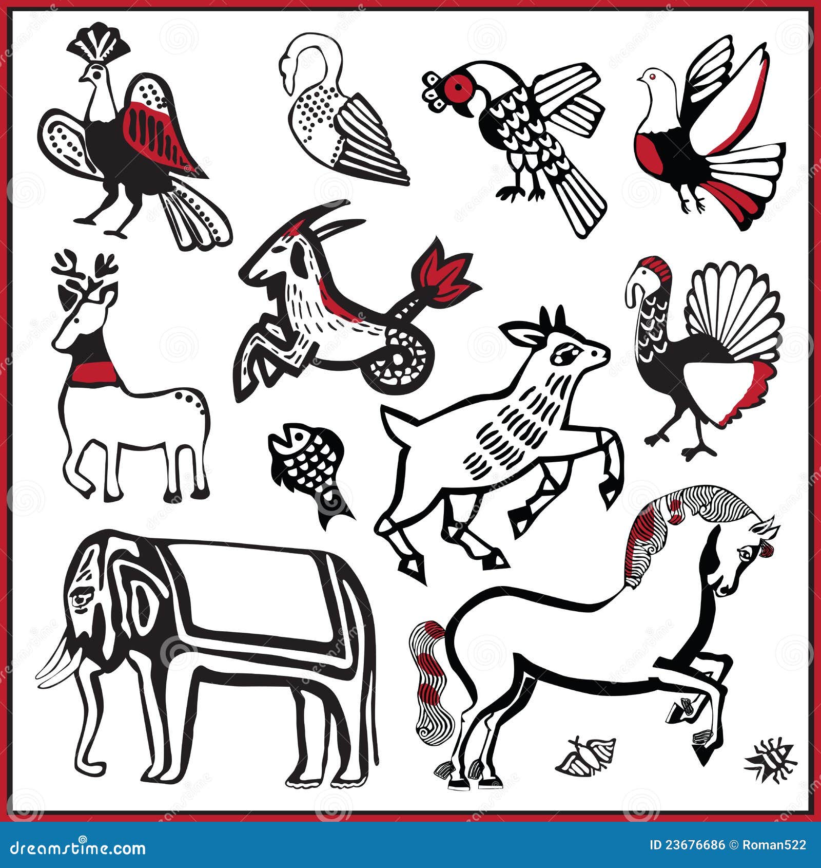 Russian folklore image stock vector. Illustration of pattern - 23676686