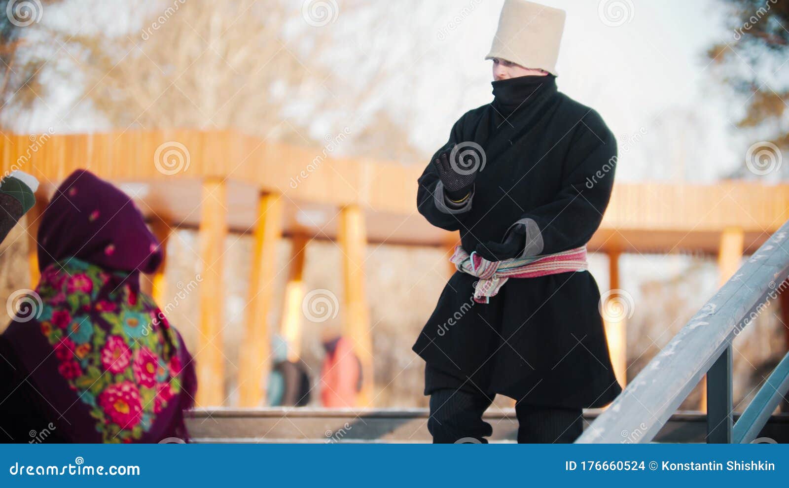 Russian Folklore - Man Dancing on the Stairs and Clapping with His ...