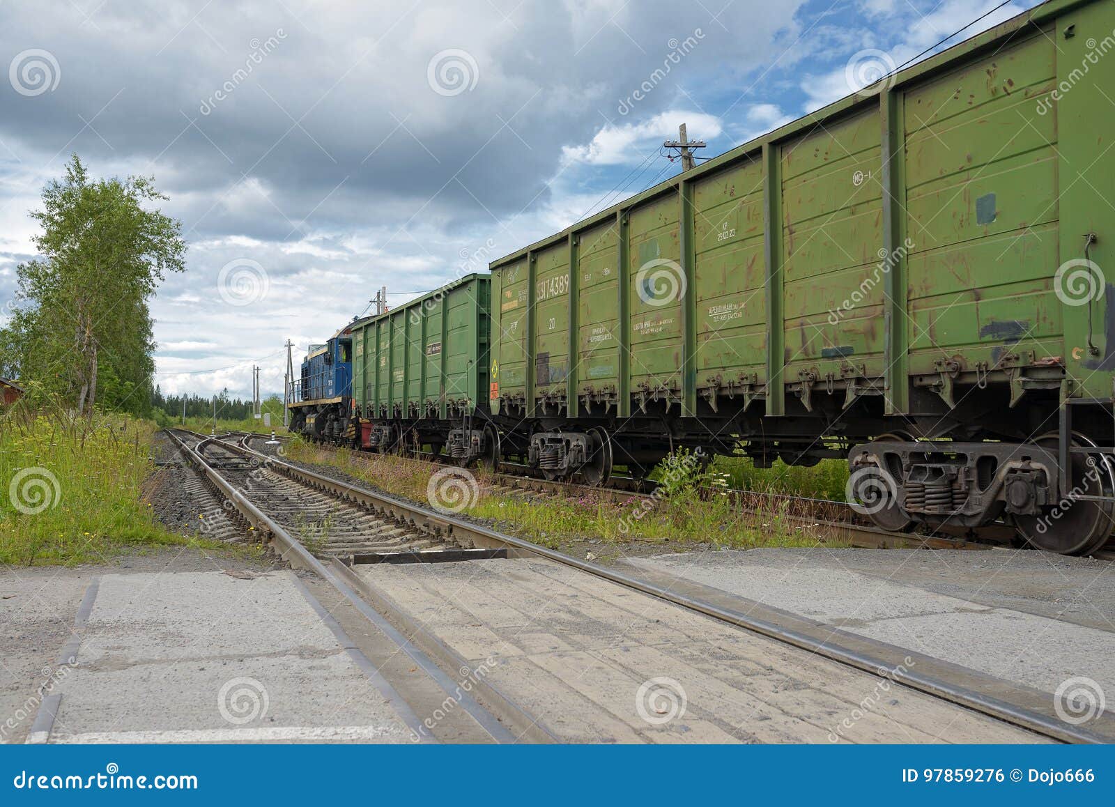Russian Freight Train in Motion Stock Photo - Image of russian ...