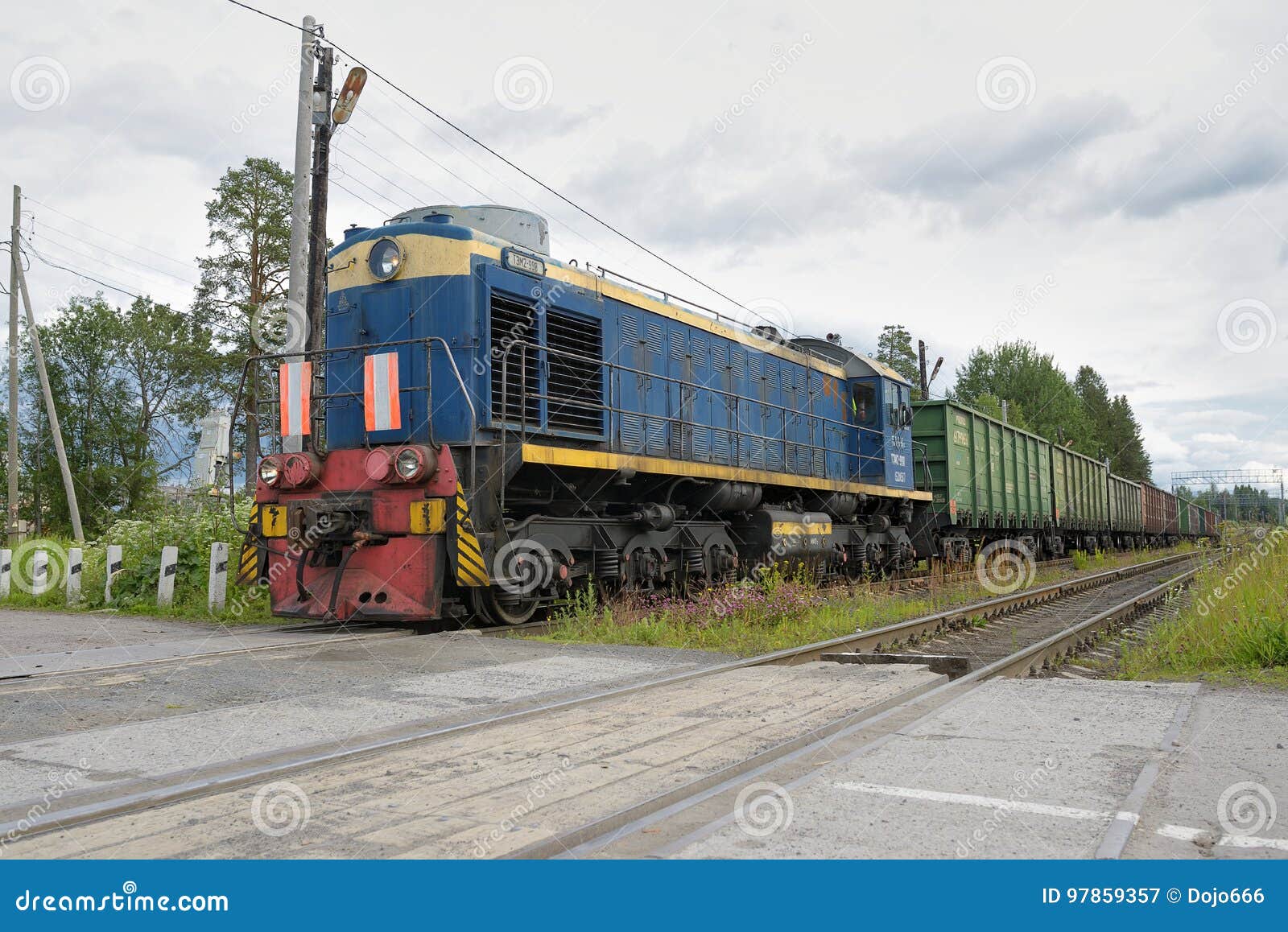 Russian Freight Train in Motion Stock Image - Image of delivery ...
