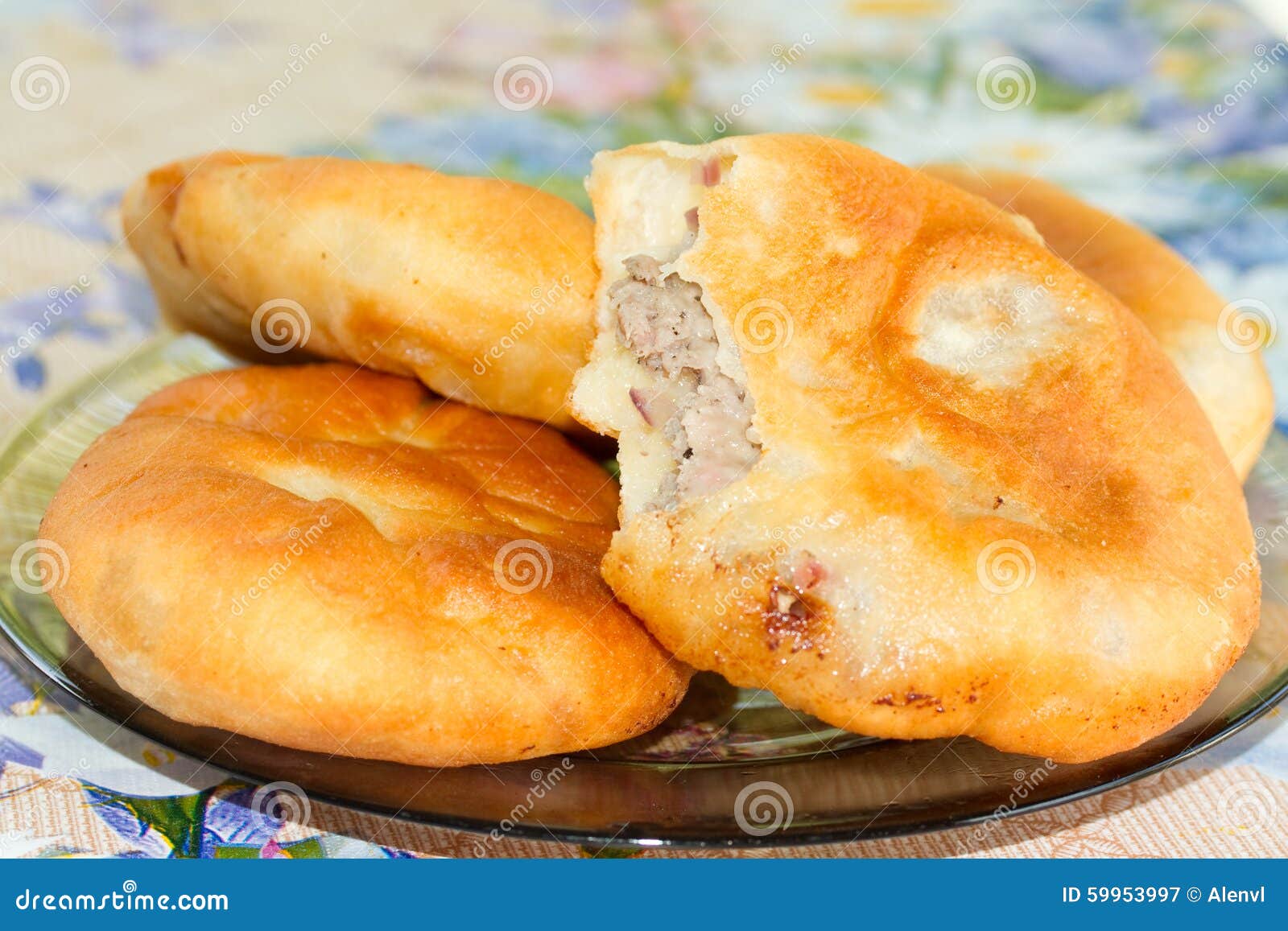 Russian fried meat pies stock image. Image of meal, pastry - 59953997