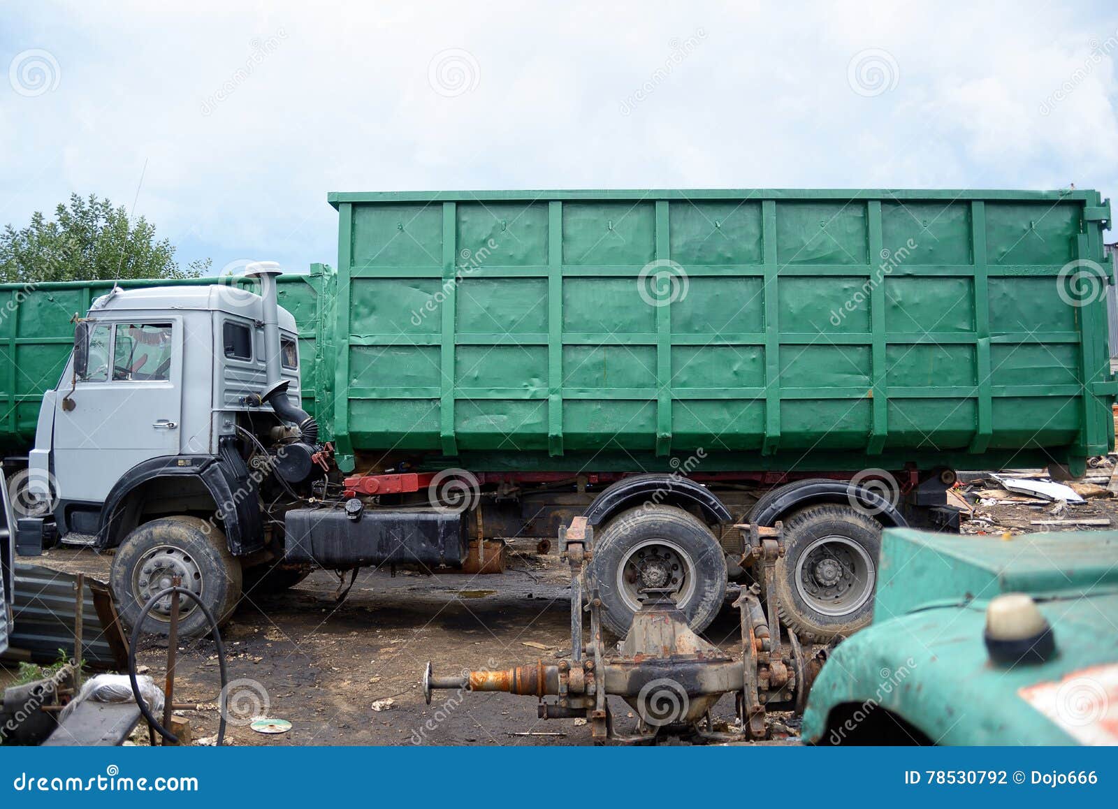 Russian Garbage Truck Kamaz on a Dump Stock Photo - Image of engine ...