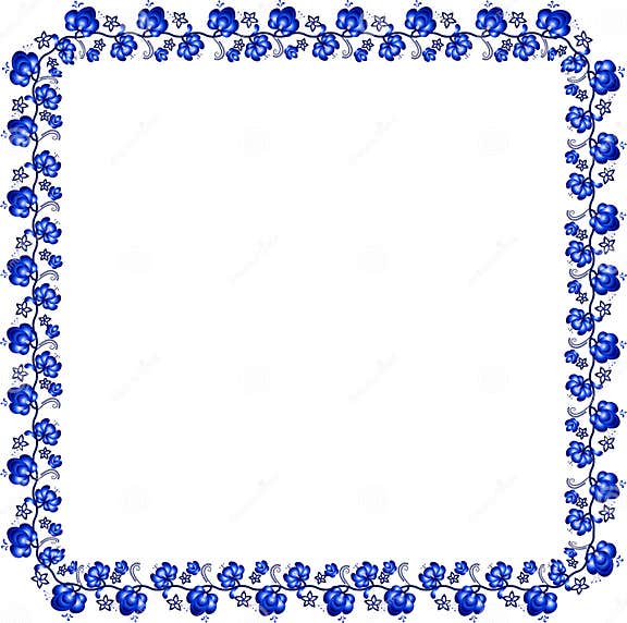 Russian Gzhel azure frame stock vector. Illustration of gzhel - 281345210