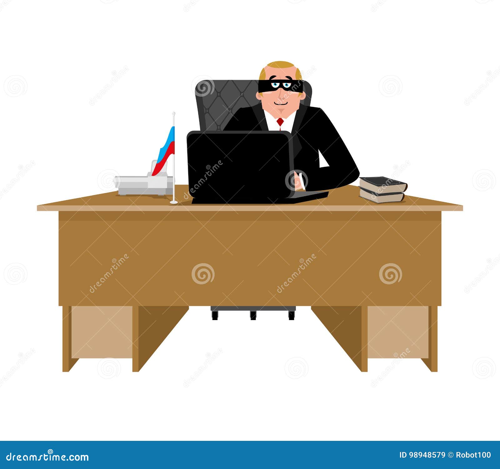 Russian Hacker. Computer Thief from Russia Stock Vector - Illustration ...