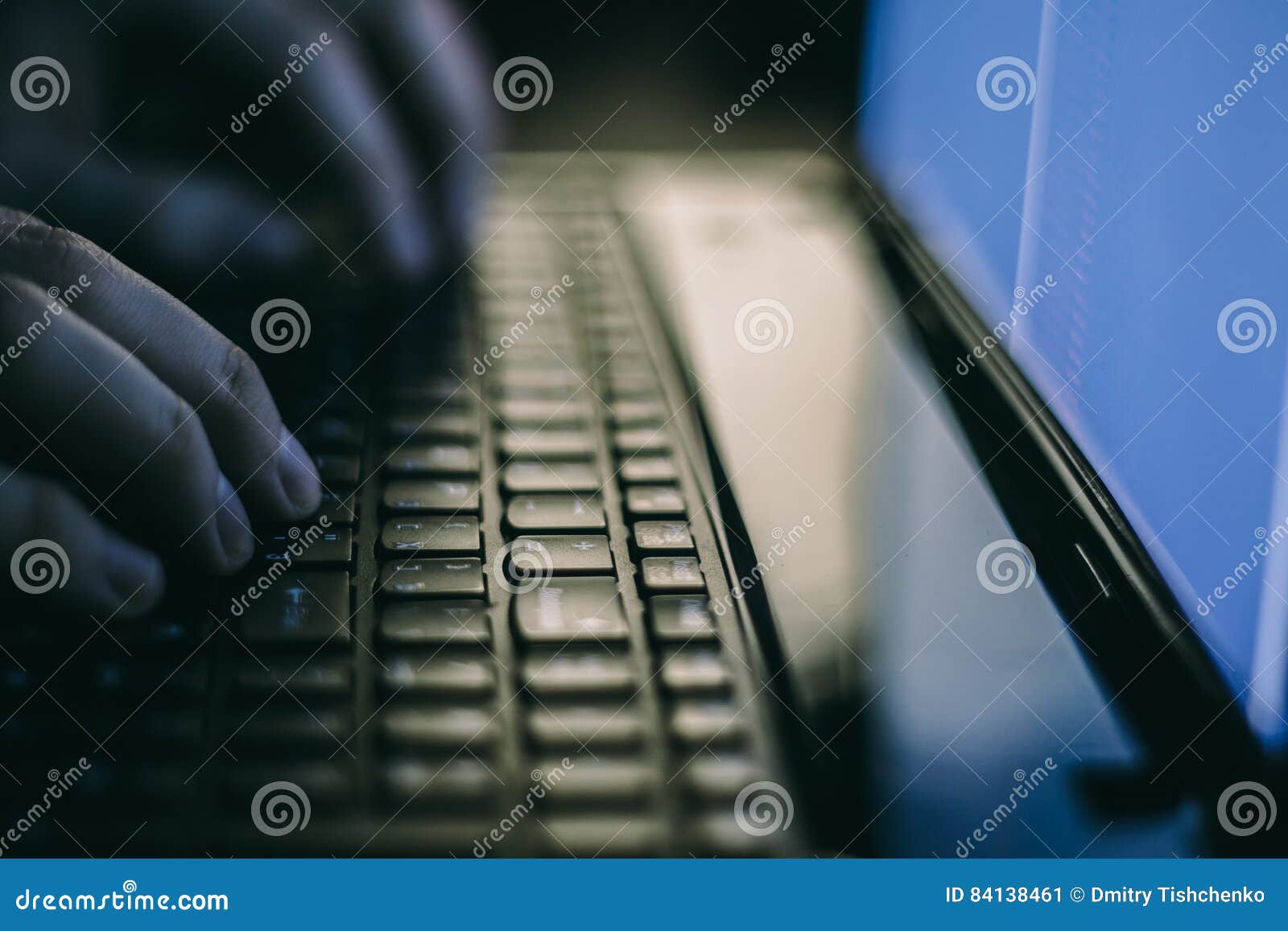 Russian Hacker Hacking the Server in the Dark Stock Image - Image of ...