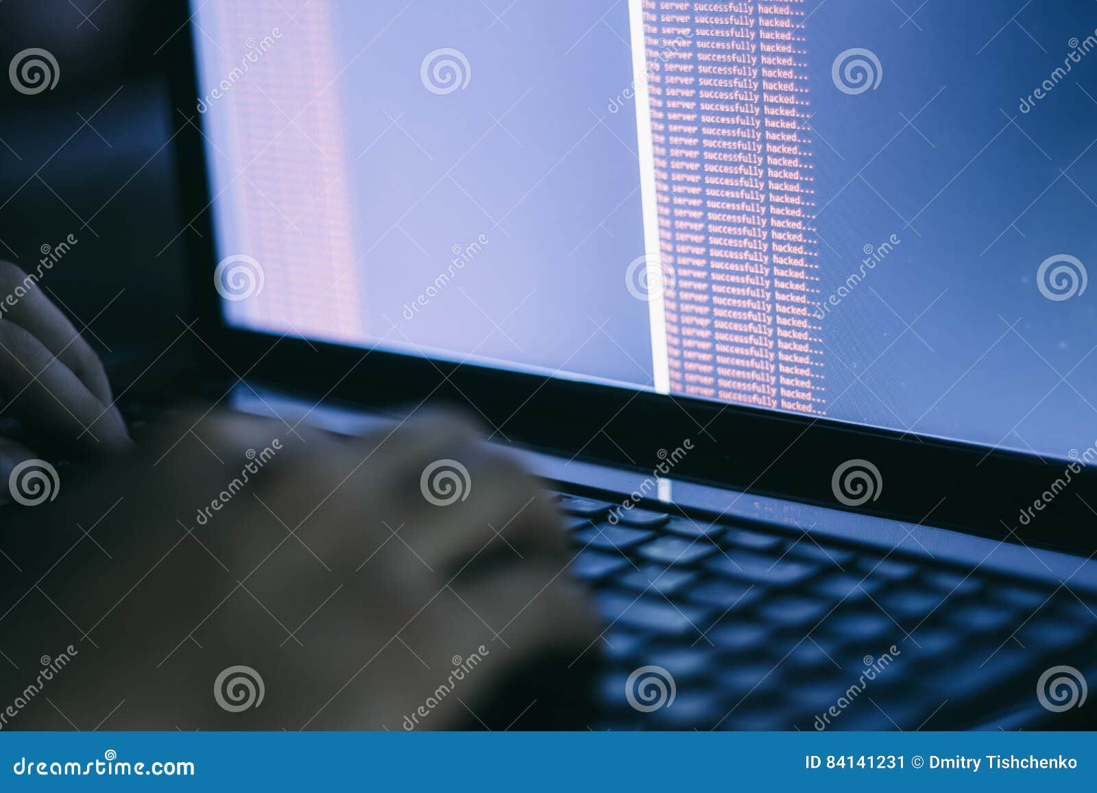 Russian Hacker Hacking the Server in the Dark Stock Image - Image of ...