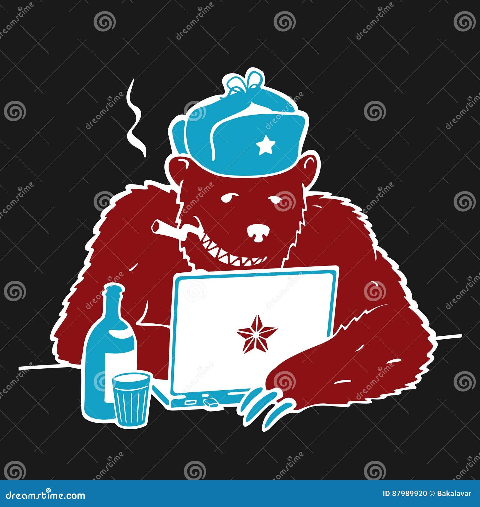 Russian Hacker Vector Character Cartoon Stock Illustration ...