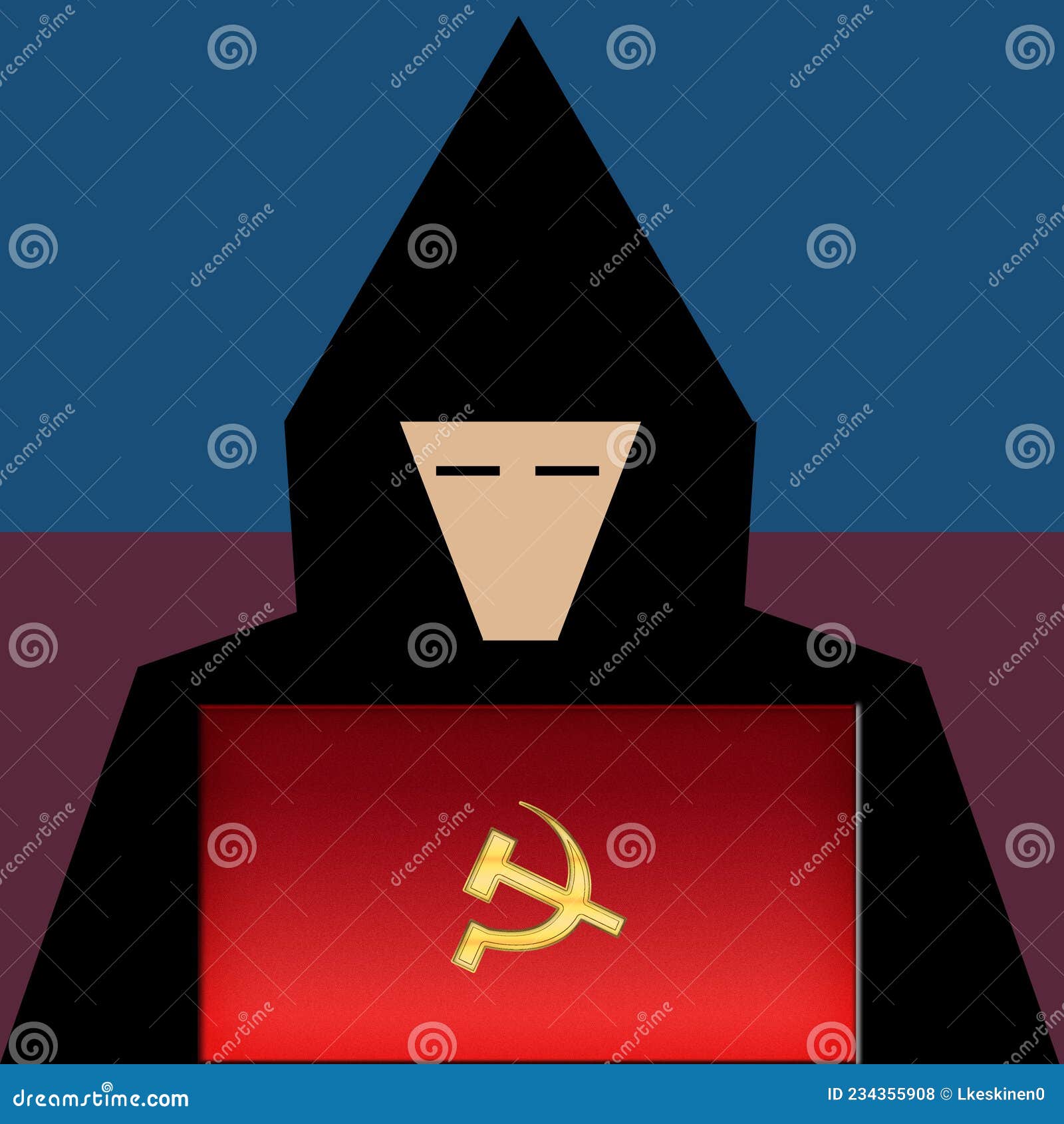 Illustration a Russian Hacker Working on Laptop Stock Vector ...