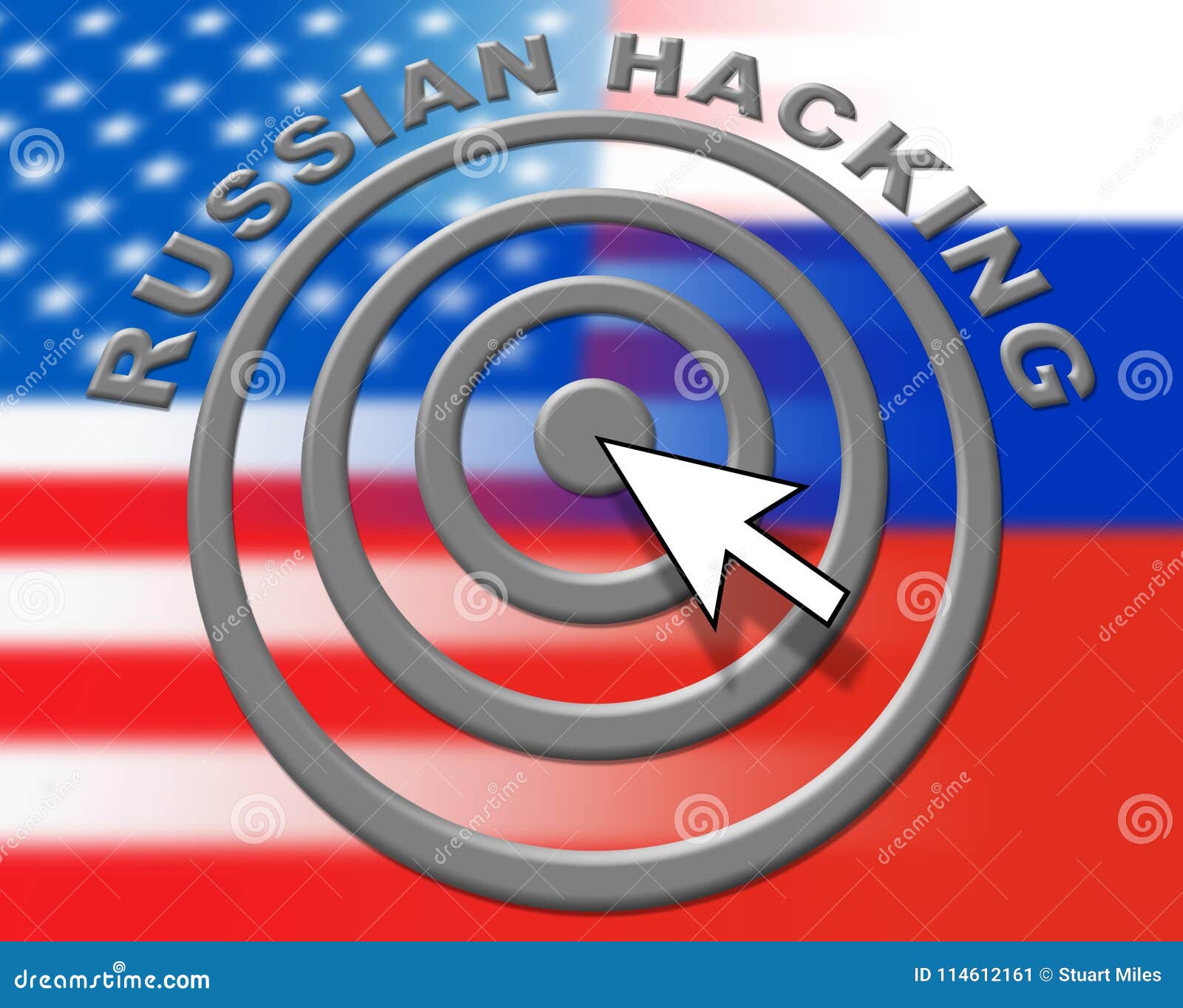Russian Hacking Target with Pointer 3d Illustration Stock Illustration ...