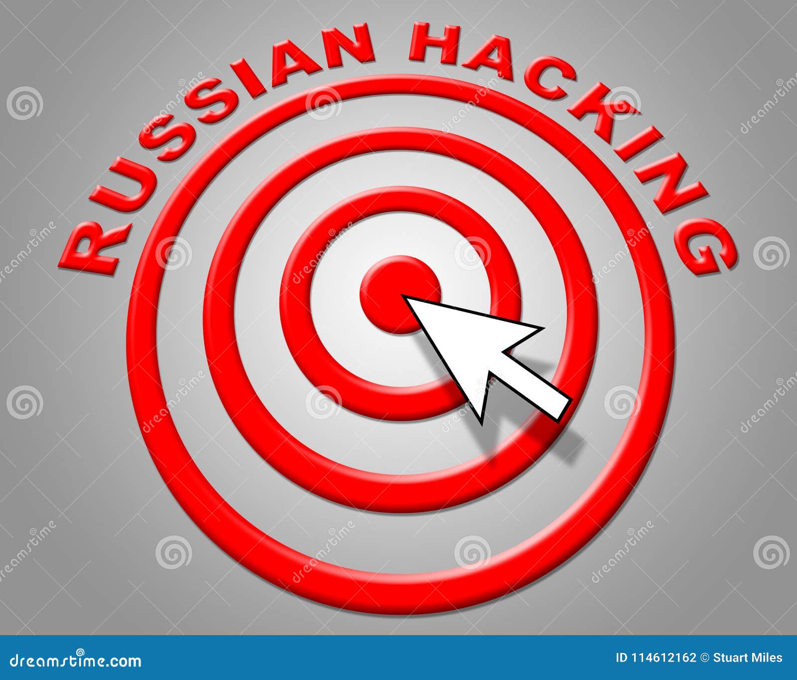 Russian Hacking Target and Pointer 3d Illustration Stock Illustration ...