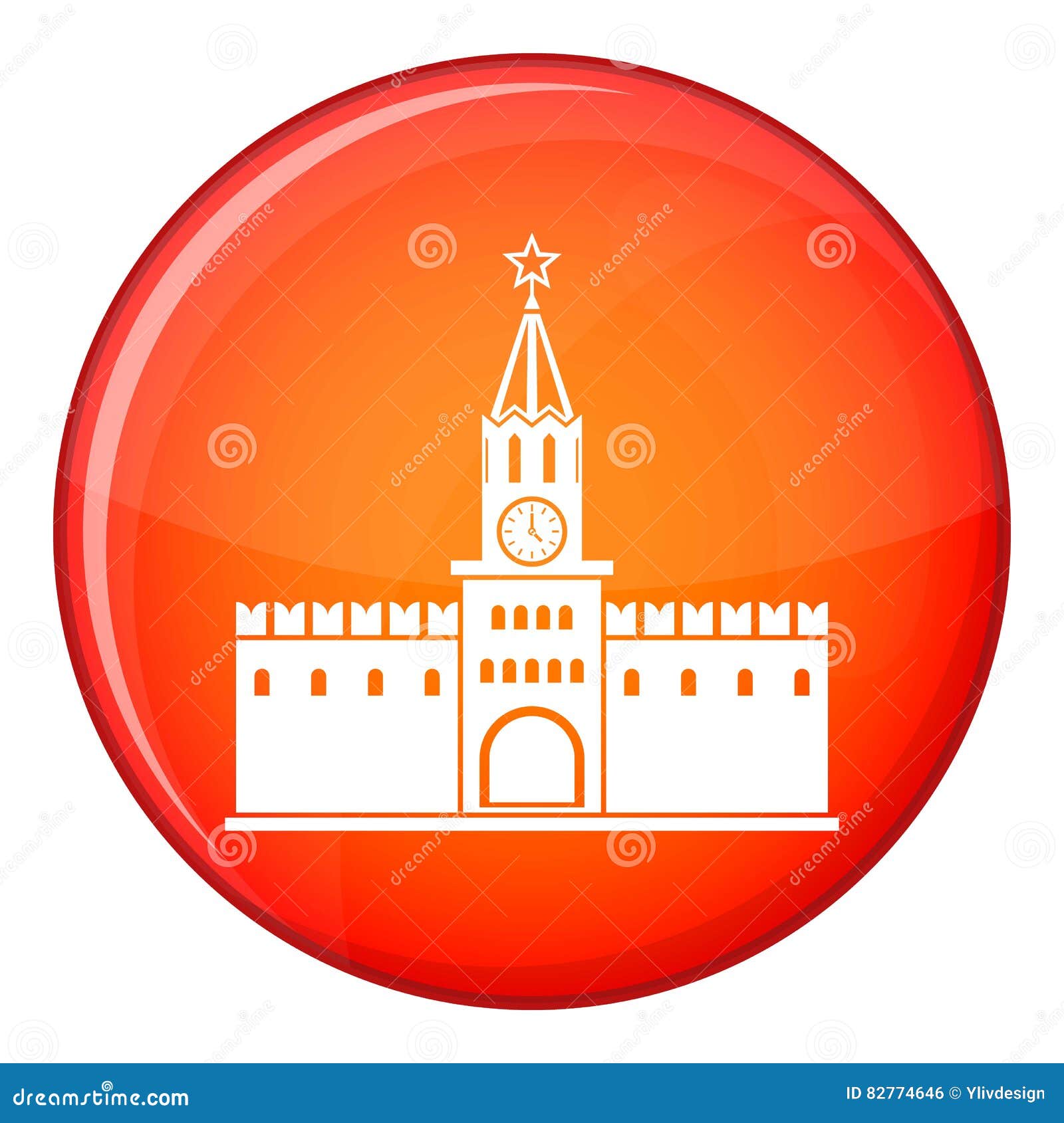 Russian Kremlin Icon, Flat Style Stock Vector - Illustration of place, high: 82774646