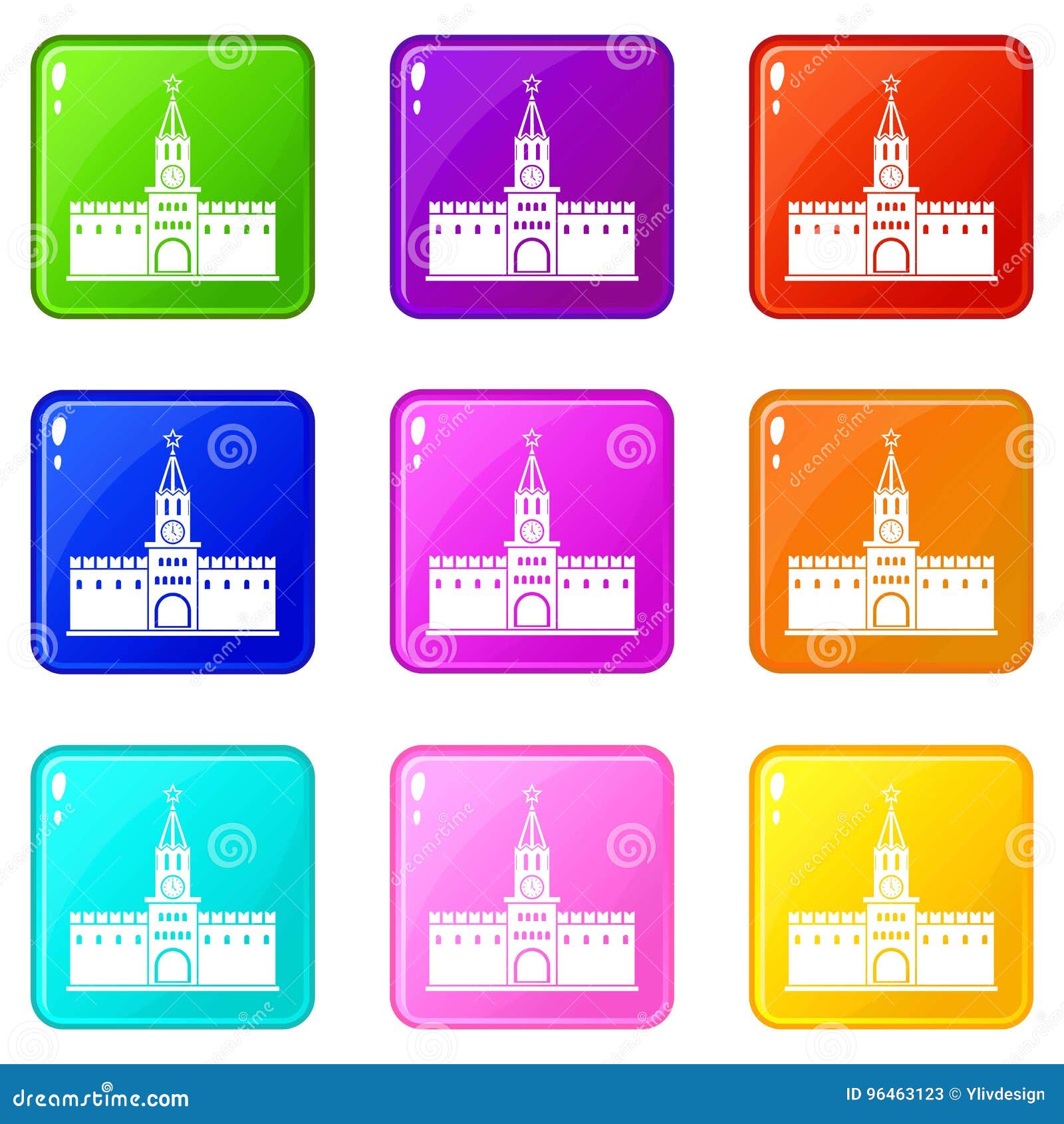 Russian kremlin set 9 stock vector. Illustration of landmark - 96463123