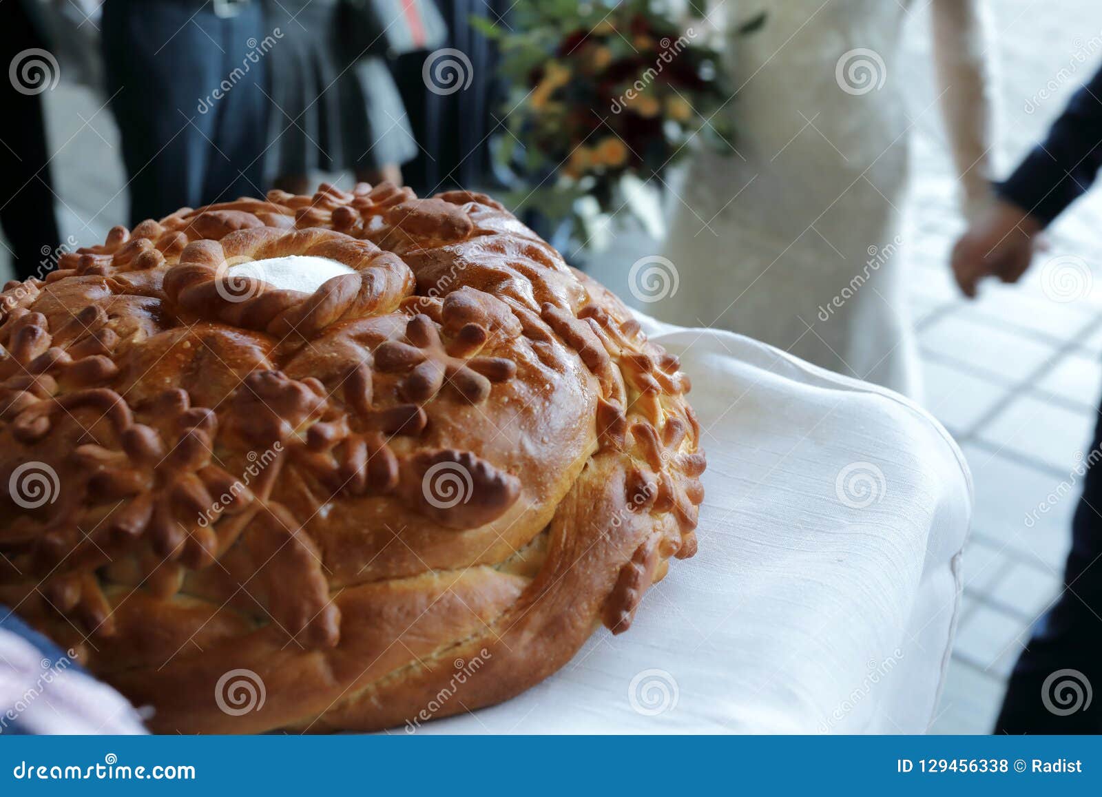 Russian loaf with salt stock photo. Image of gourmet - 129456338