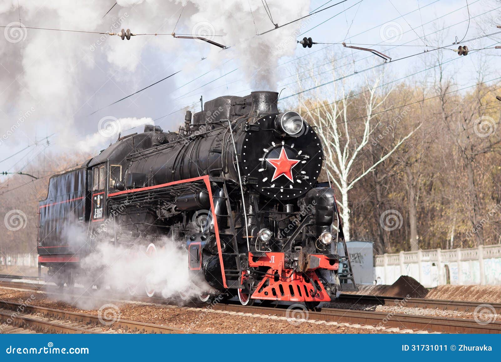 Russian locomotive stock image. Image of steam, star - 31731011