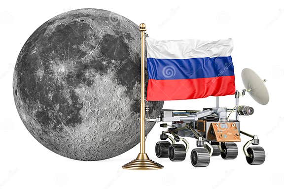 Russian Lunar Exploration Program. Planetary Rover with Moon and ...