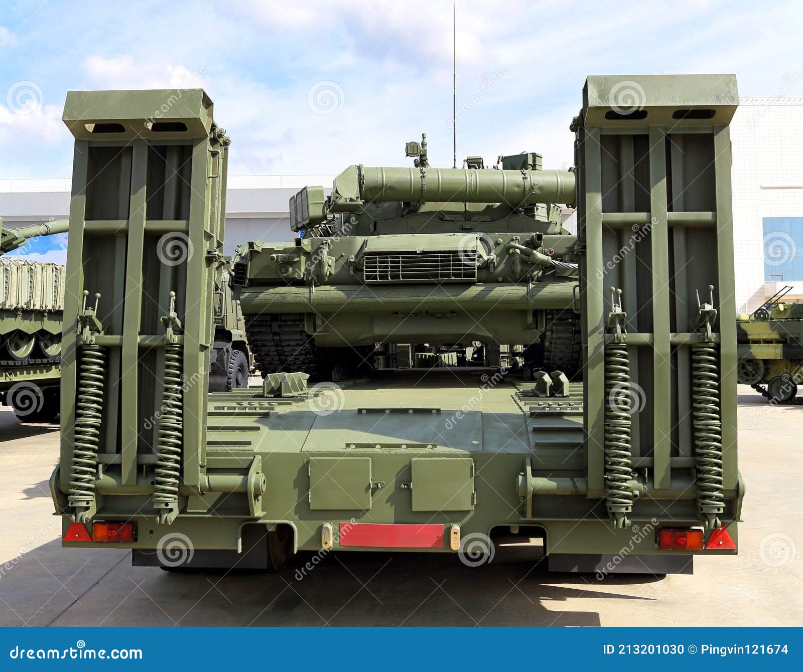 Wheel Loading Platform, Rear View Stock Photo - Image of freight, tanks ...