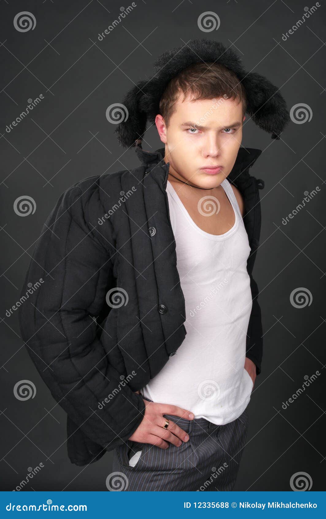 Russian man stock photo. Image of wearing, fashion, flaps - 12335688