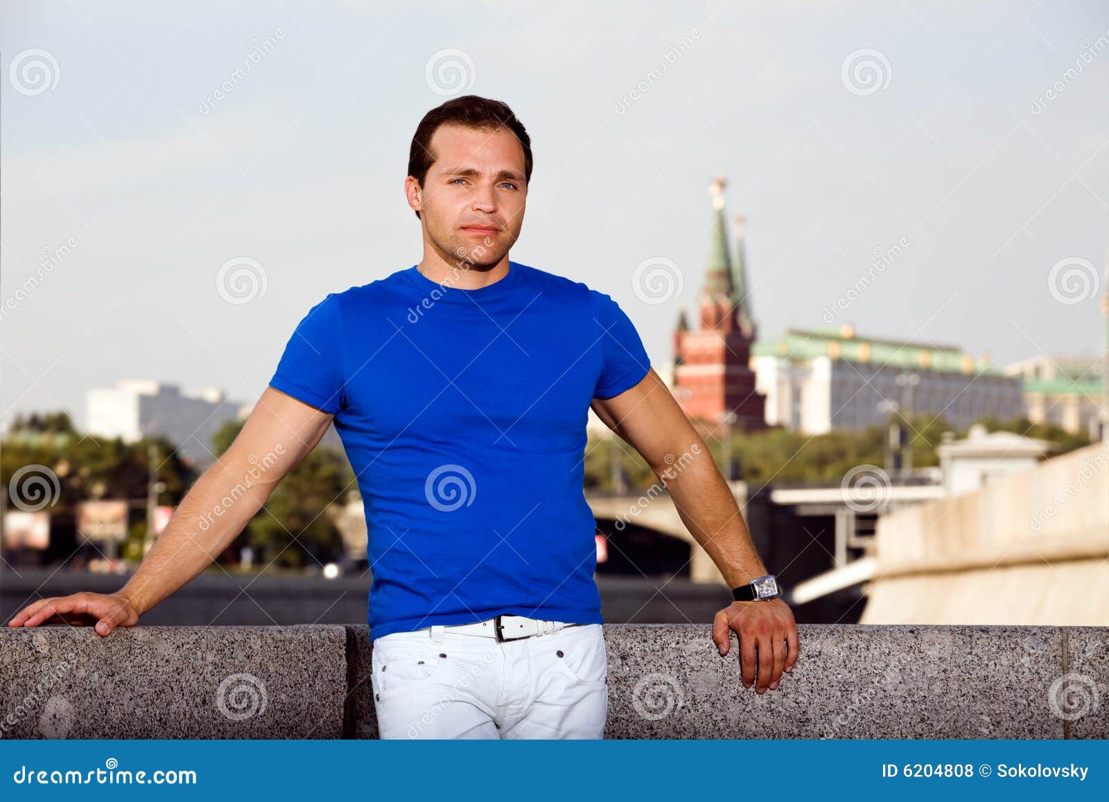 Russian Man Standing on the Streets Stock Photo - Image of river, large ...