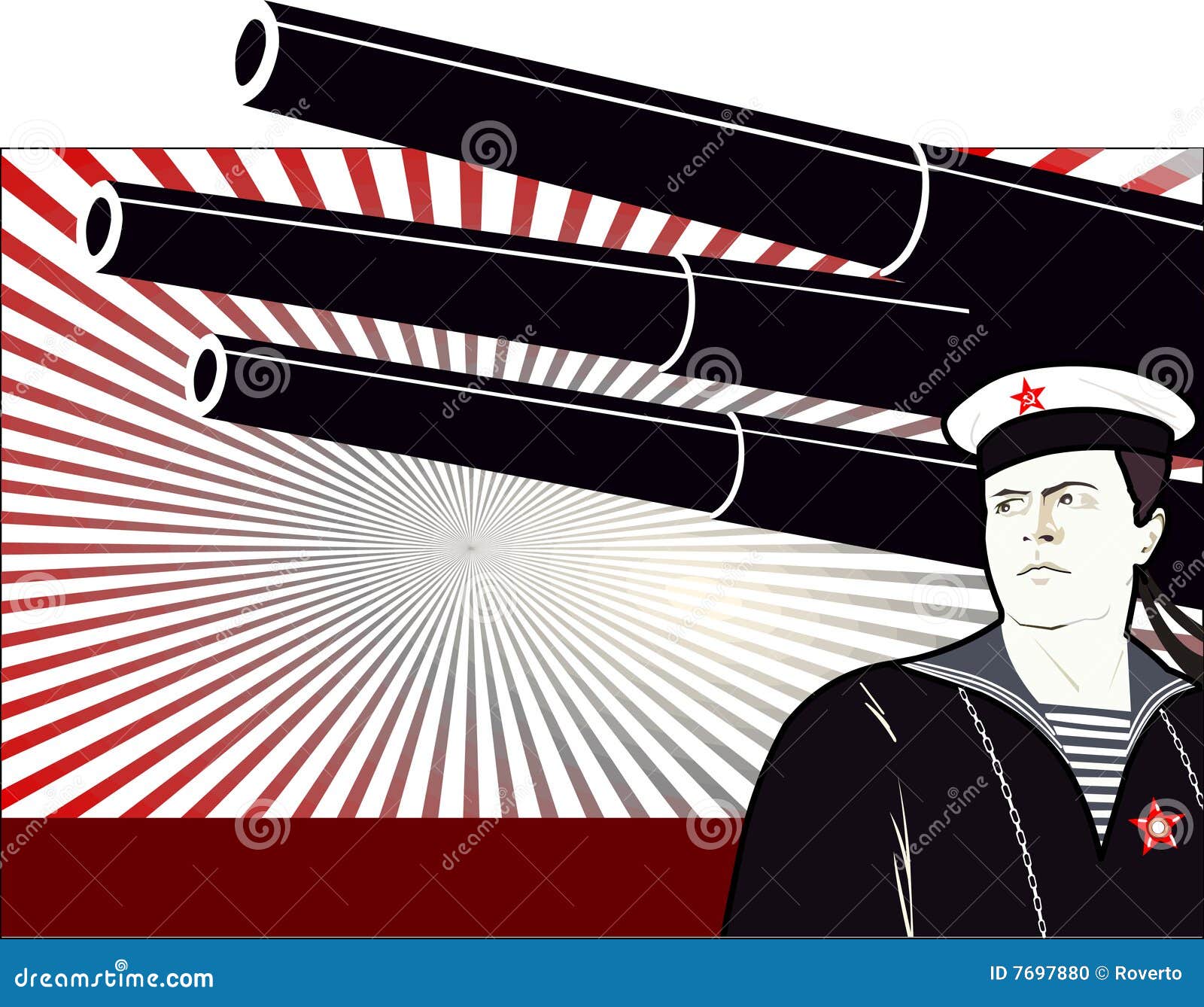 Russian marine stock vector. Illustration of serious, soviet - 7697880