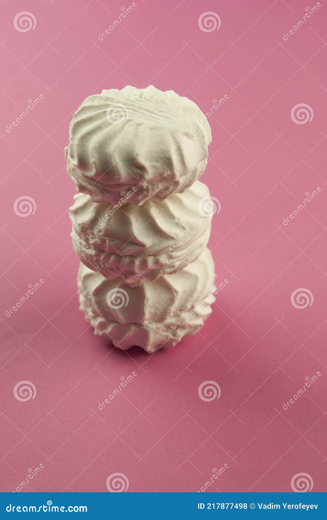 Russian Marshmallow Zefir on Pink Paper Background Stock Photo - Image ...