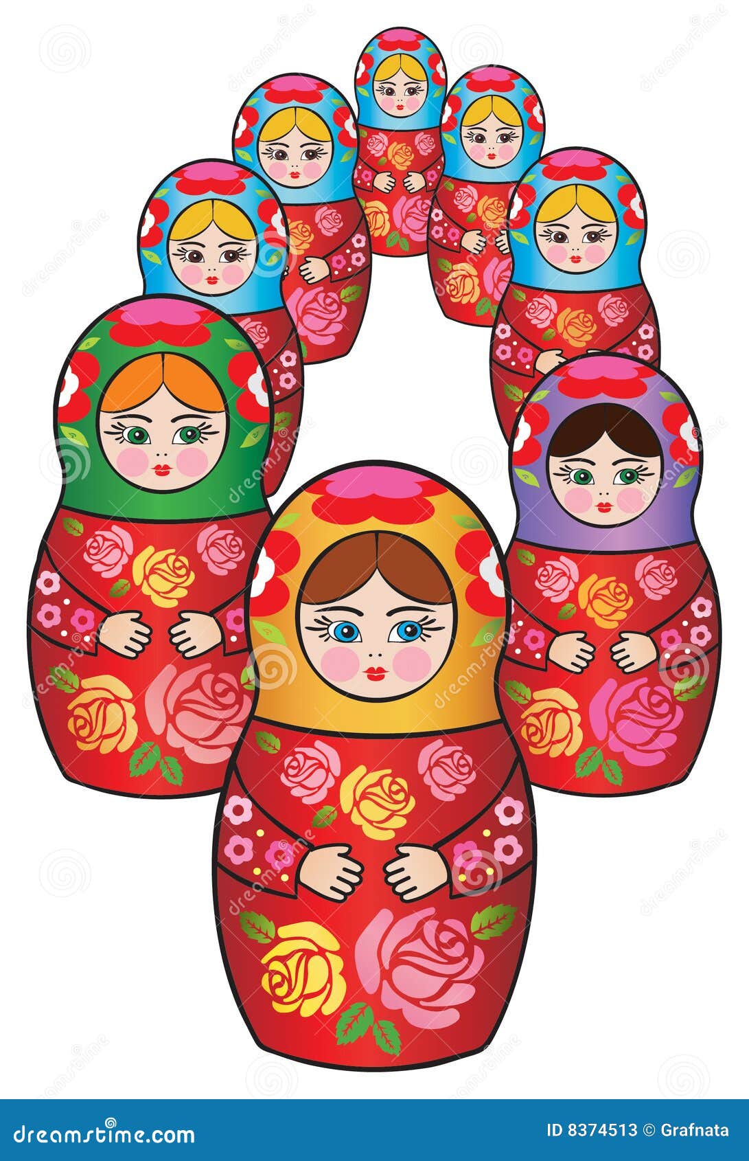 Russian Matreshka Doll. Connect The Dots. Dot To Dot By Numbers ...