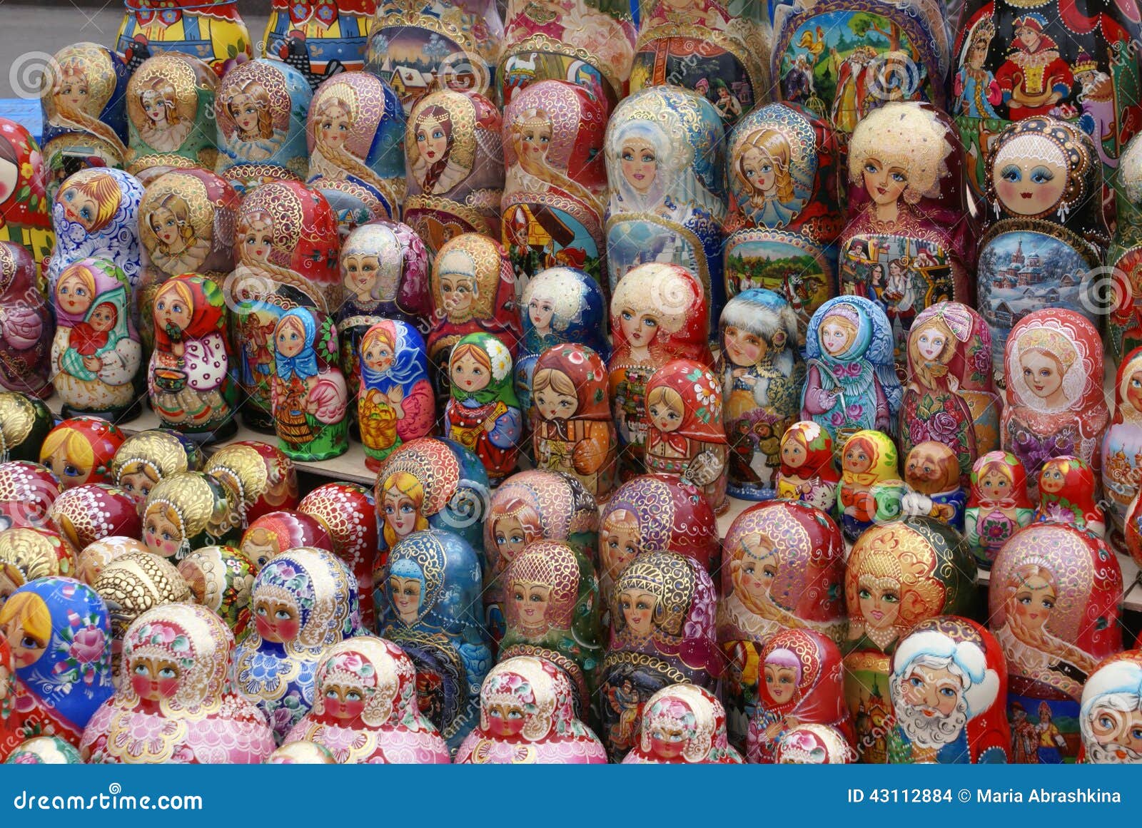 Russian matreshka stock photo. Image of kerchief, front - 43112884