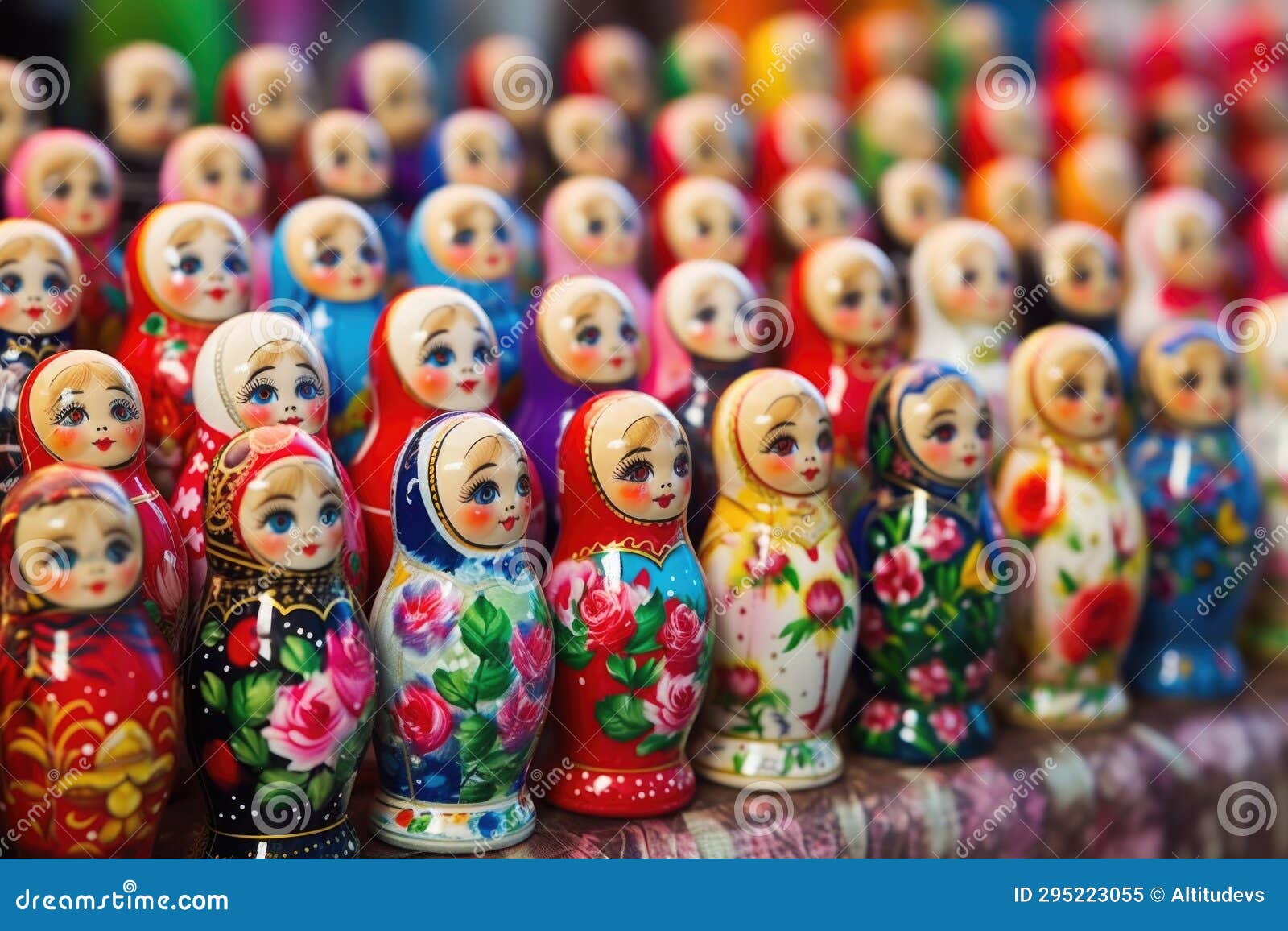Russian Matryoshka Dolls Lined Up from Largest To Smallest Stock Image ...