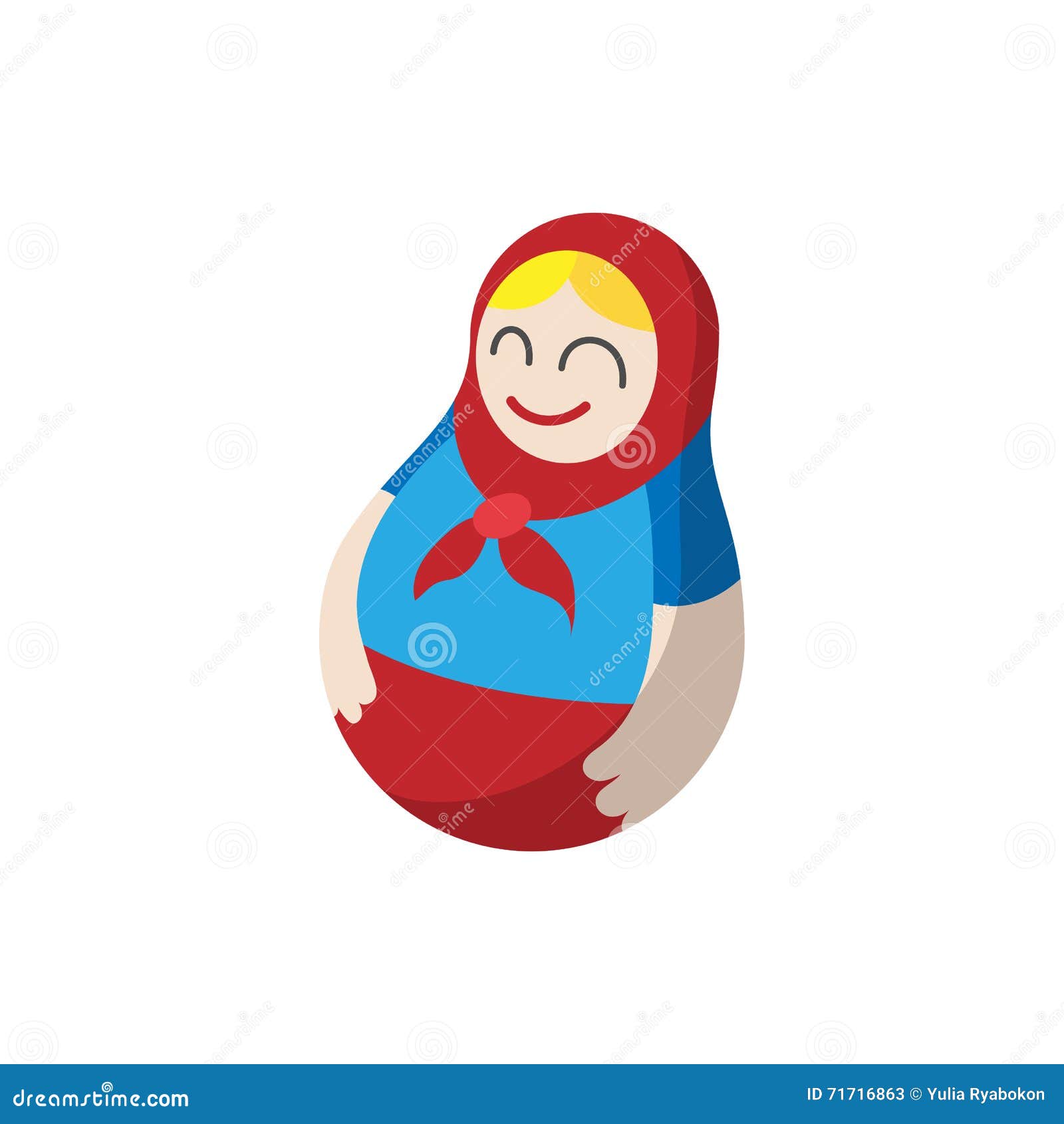 Russian Matryoshka Icon, Cartoon Style Stock Vector - Illustration of ...