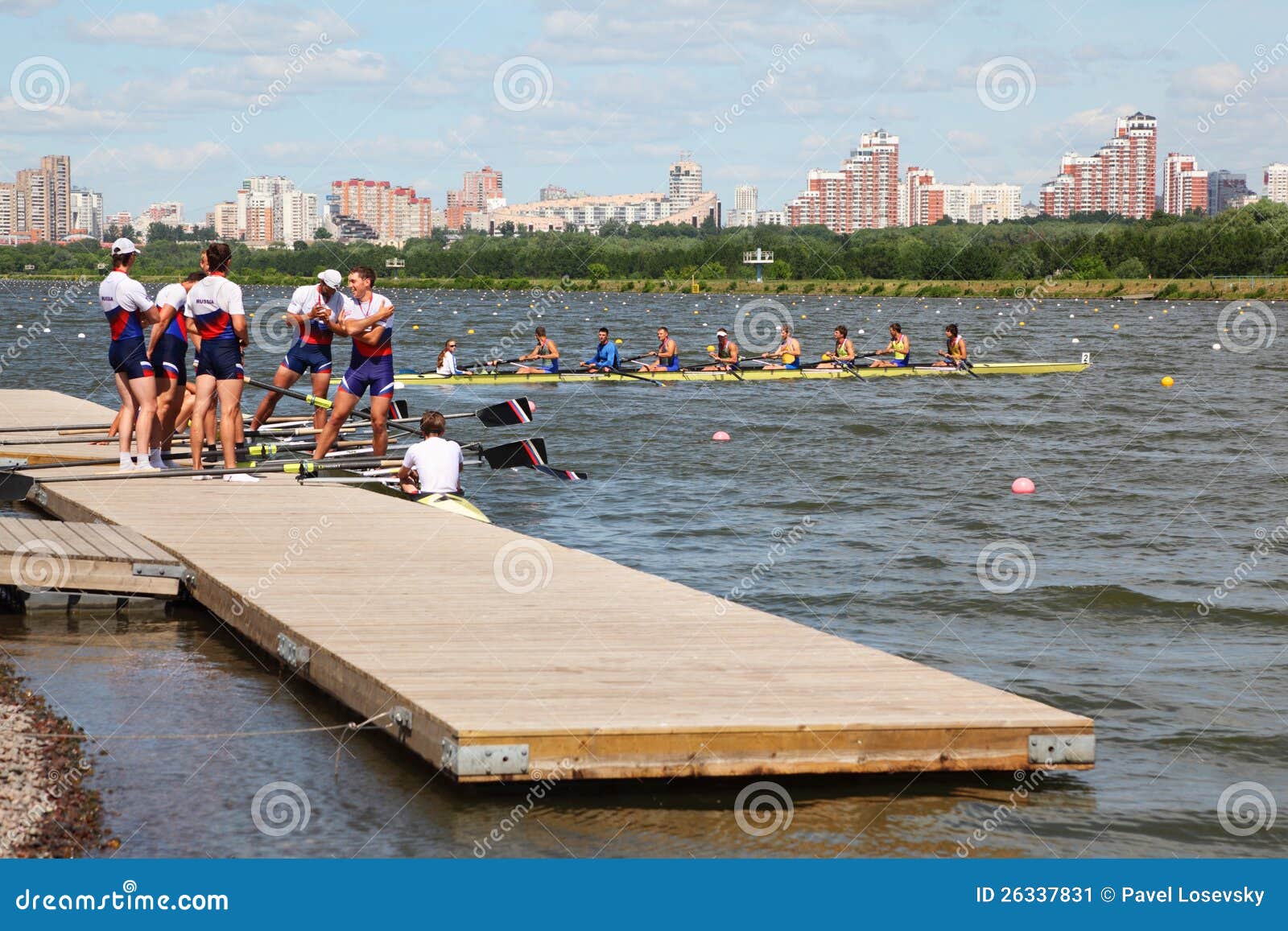 Russian Men Team Rowing at Pier Editorial Photo - Image of smile ...