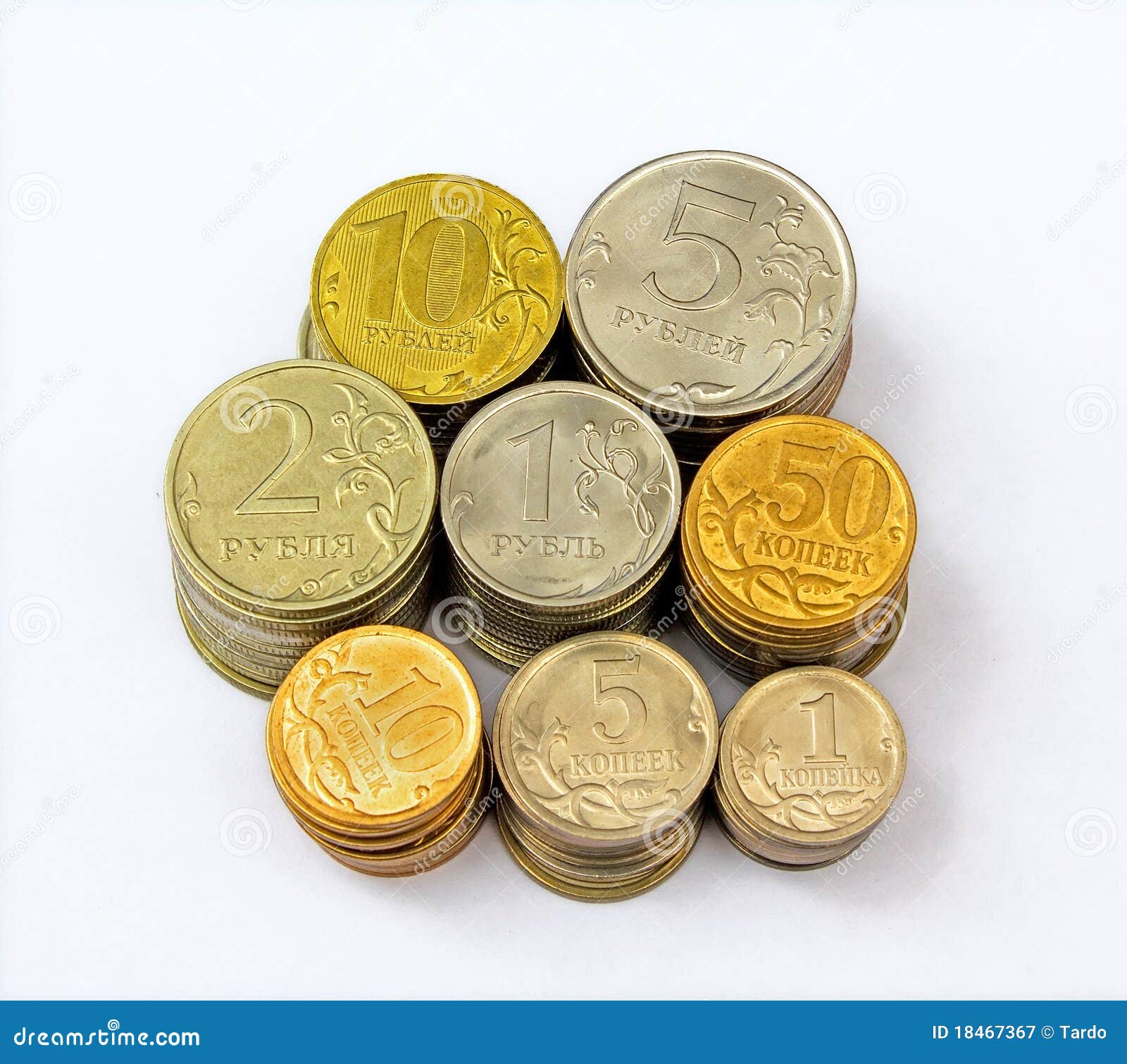 Russian metal coins stock image. Image of sale, finances - 18467367